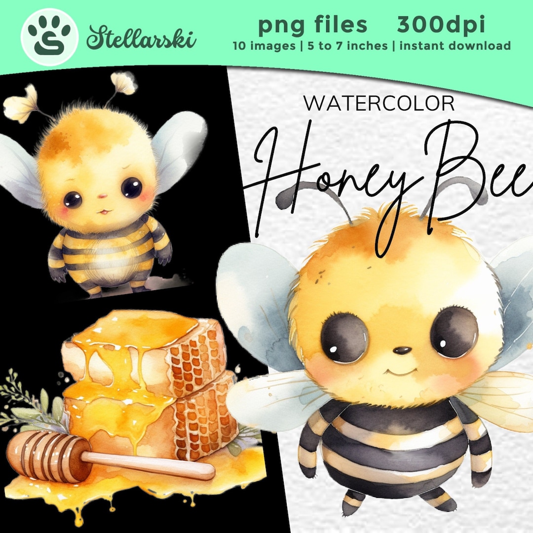 Bee Clipart, Watercolor Honey Bee, Watercolor Bee, Bee PNG, Bee Art ...