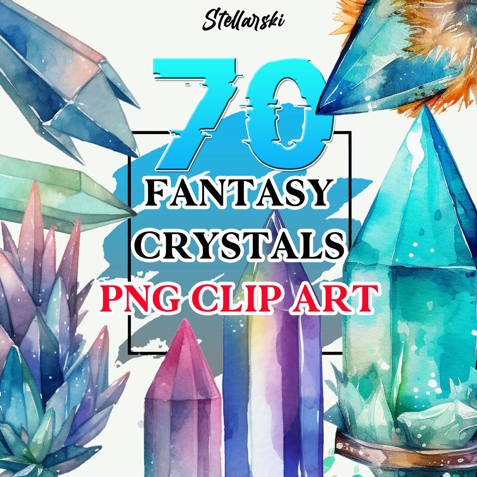 70+ Watercolor Fairy Crystals Clipart, PNG, Full Commercial Use, Fairy ...