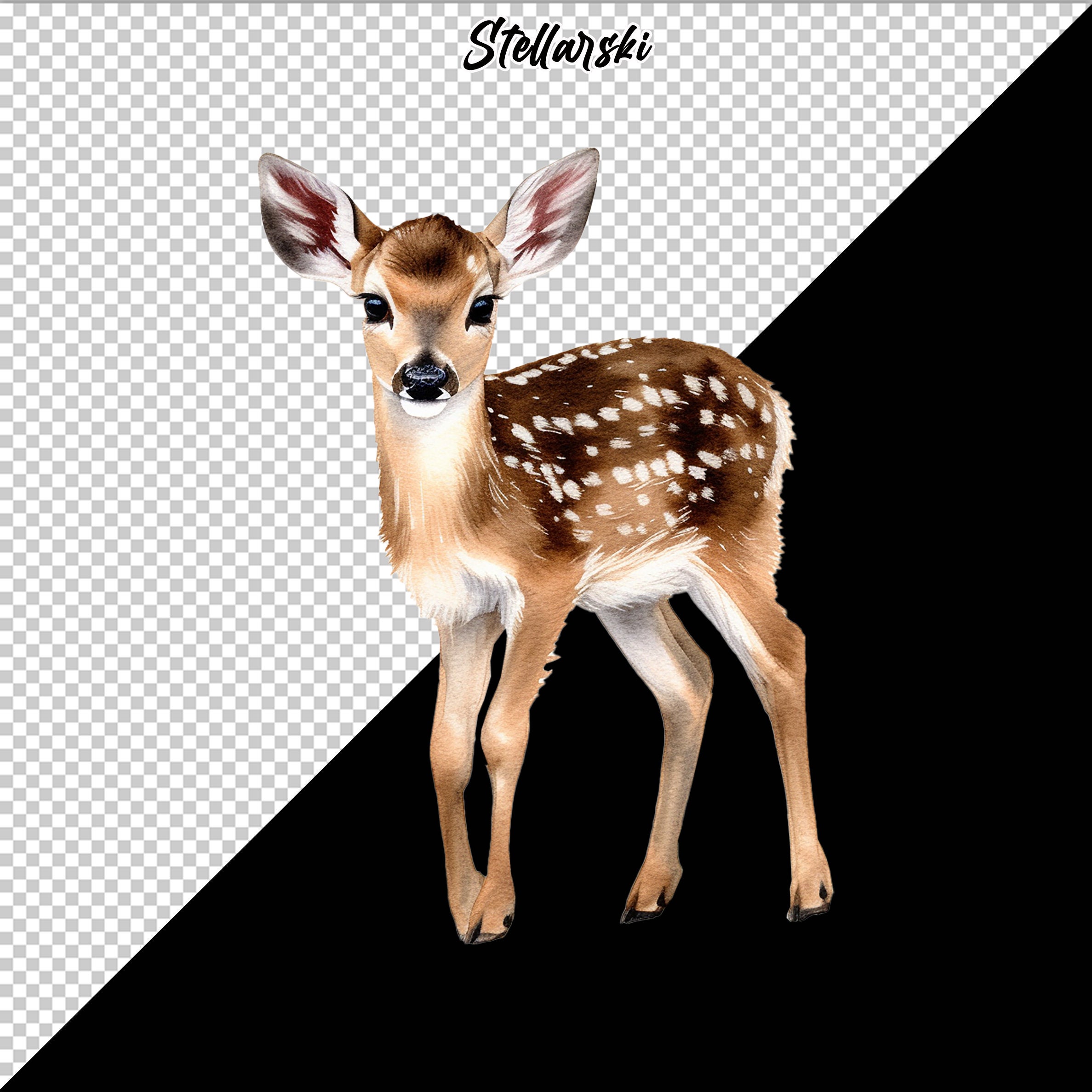 Baby Deer PNG Fawn Clipart Forest Animal PNG Watercolor Deers Clipart ...