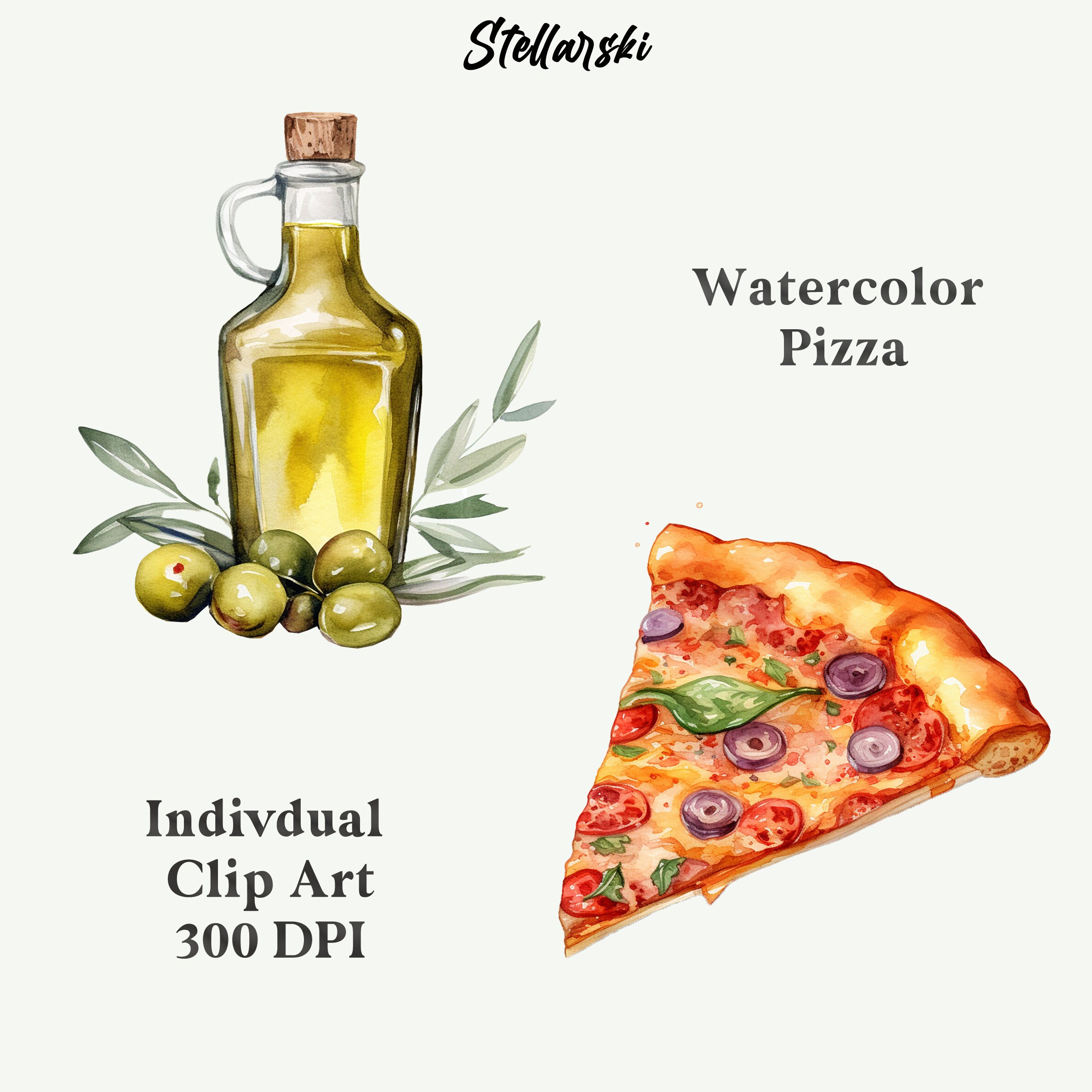Watercolor Pizza Clipart | Fast Food PNG | Cheese Pizza PNG | Food ...