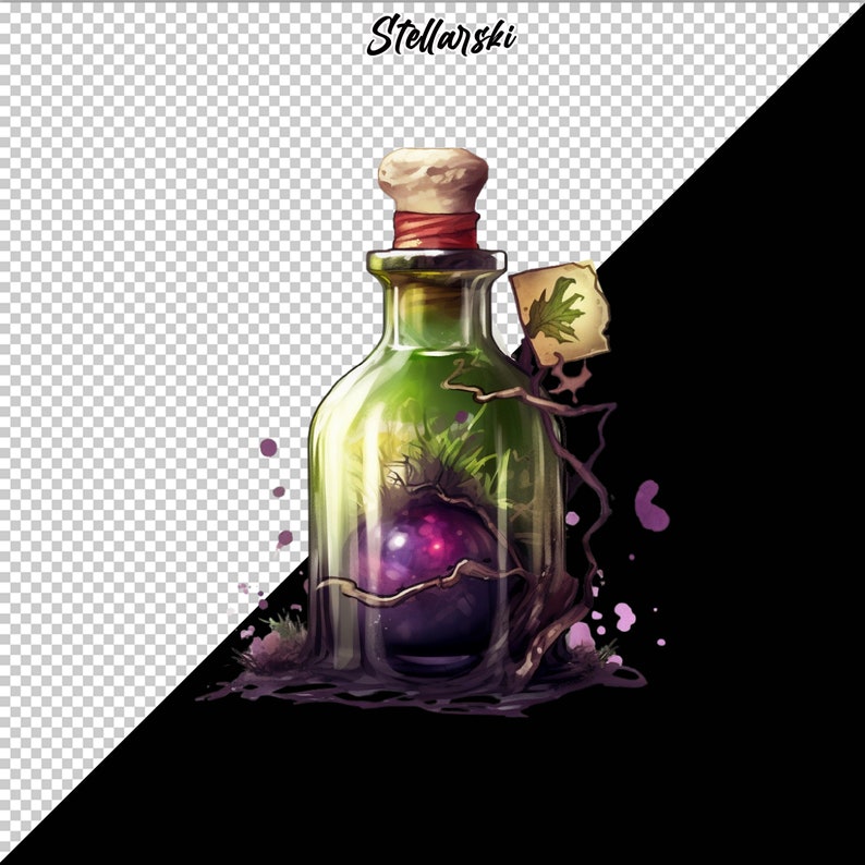 Witch Potion Bottles Clipart, Halloween Clipart, Digital Crafting ...