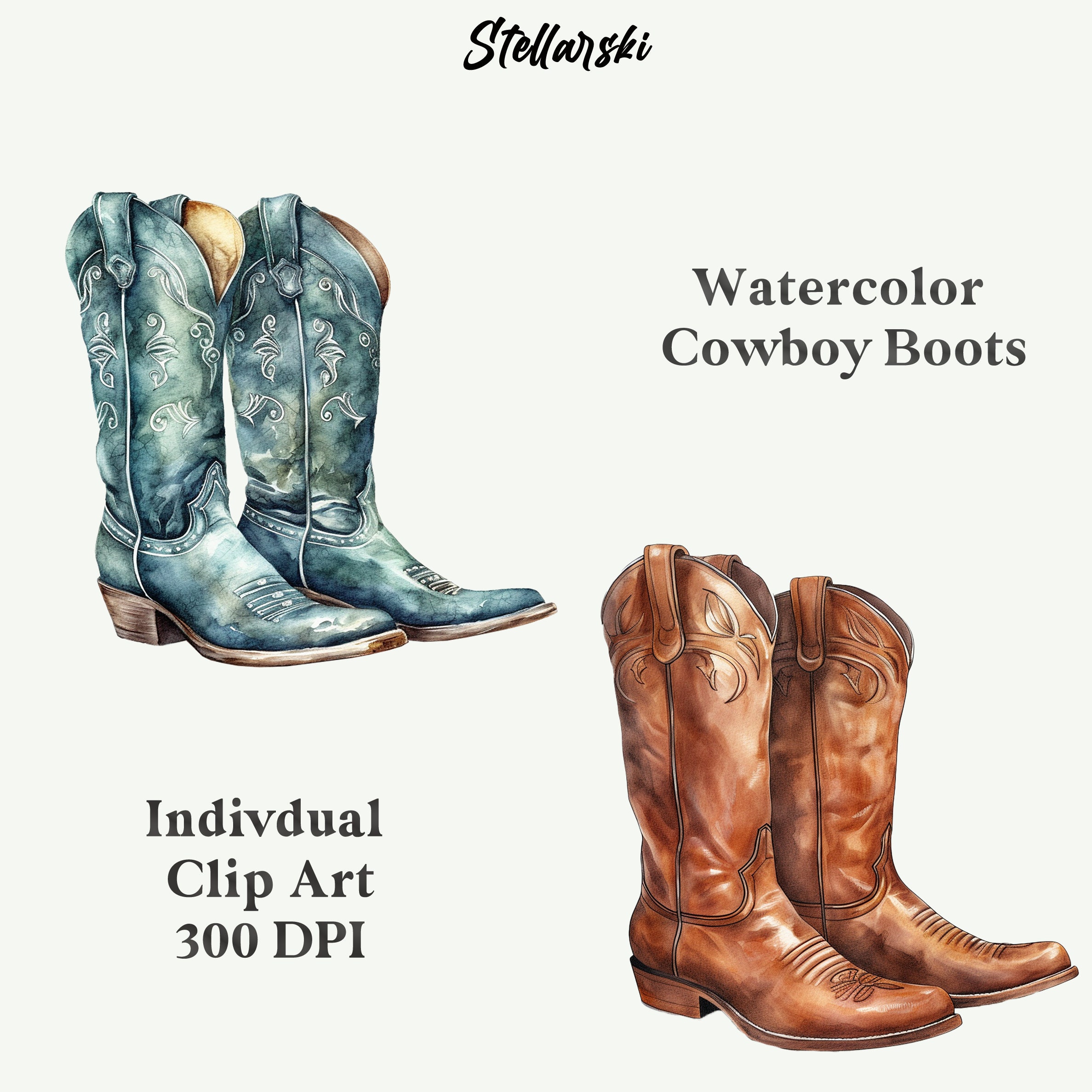 Cute Cowboy Boots PNG Cowgirl Boots Clipart Cute Colorful Western PNG ...