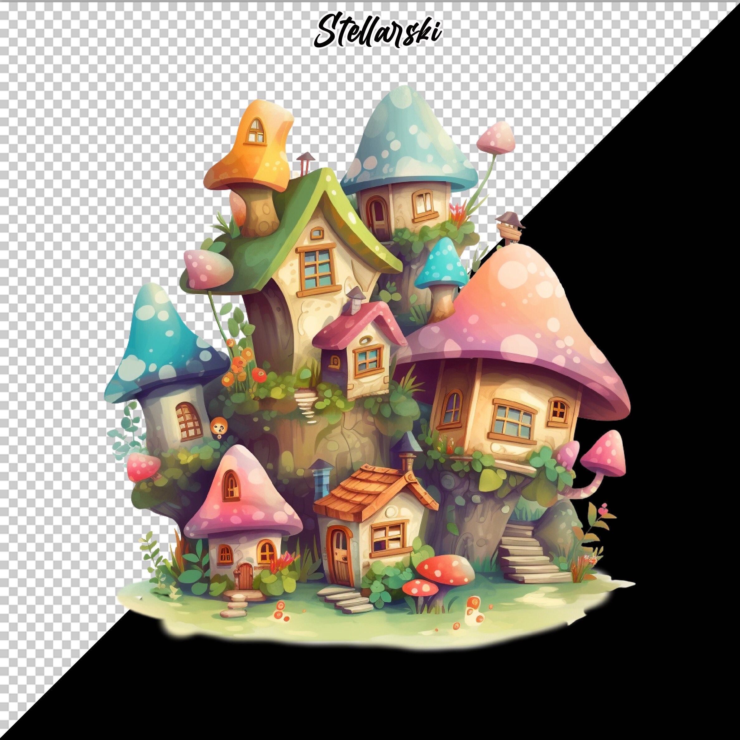 Fairy House Clipart Bundle Fairy Clipart Mystical House Png Fantasy ...