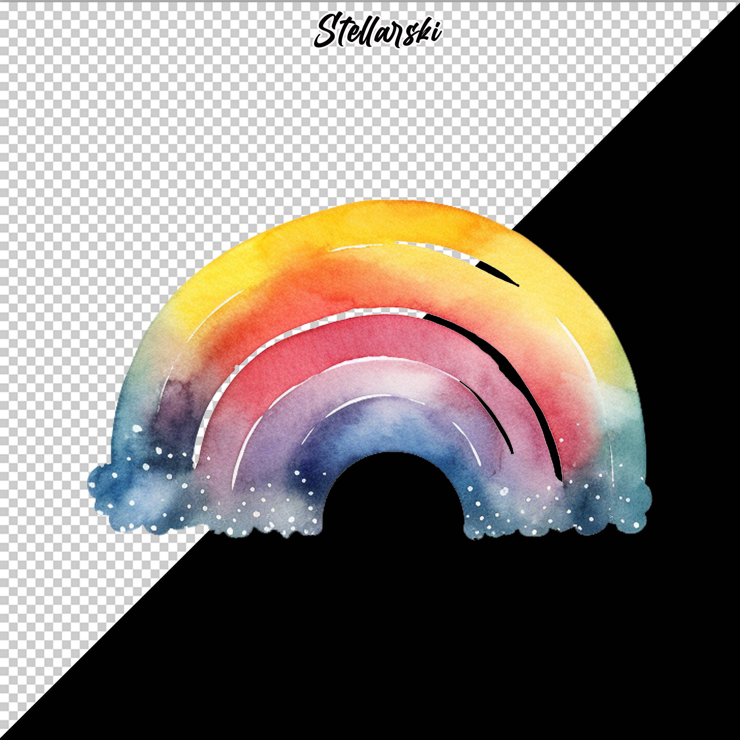 Watercolor Rainbow Clipart, Nursery Rainbow, Commercial Use, Digital ...