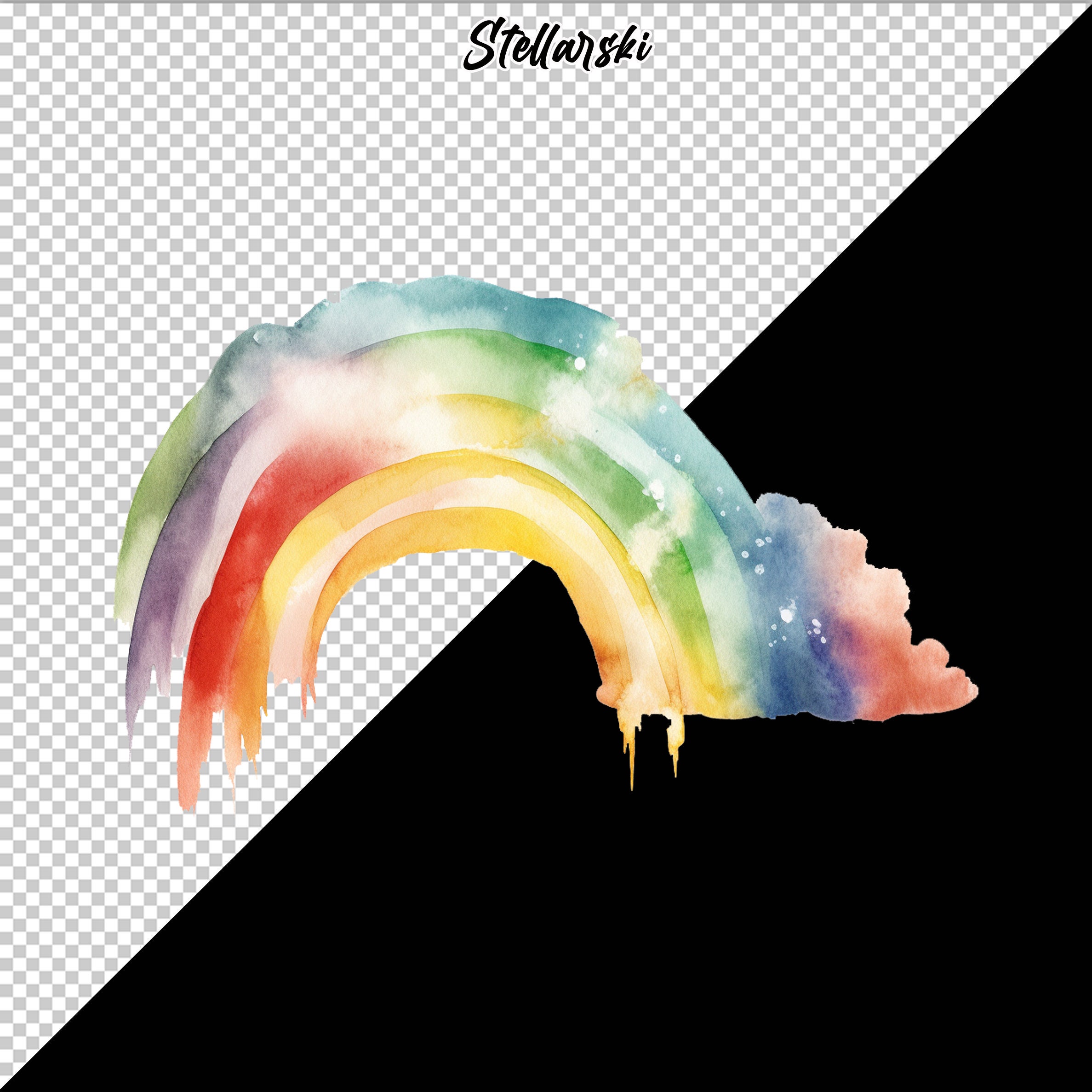 Watercolor Rainbow Clipart, Nursery Rainbow, Commercial Use, Digital ...