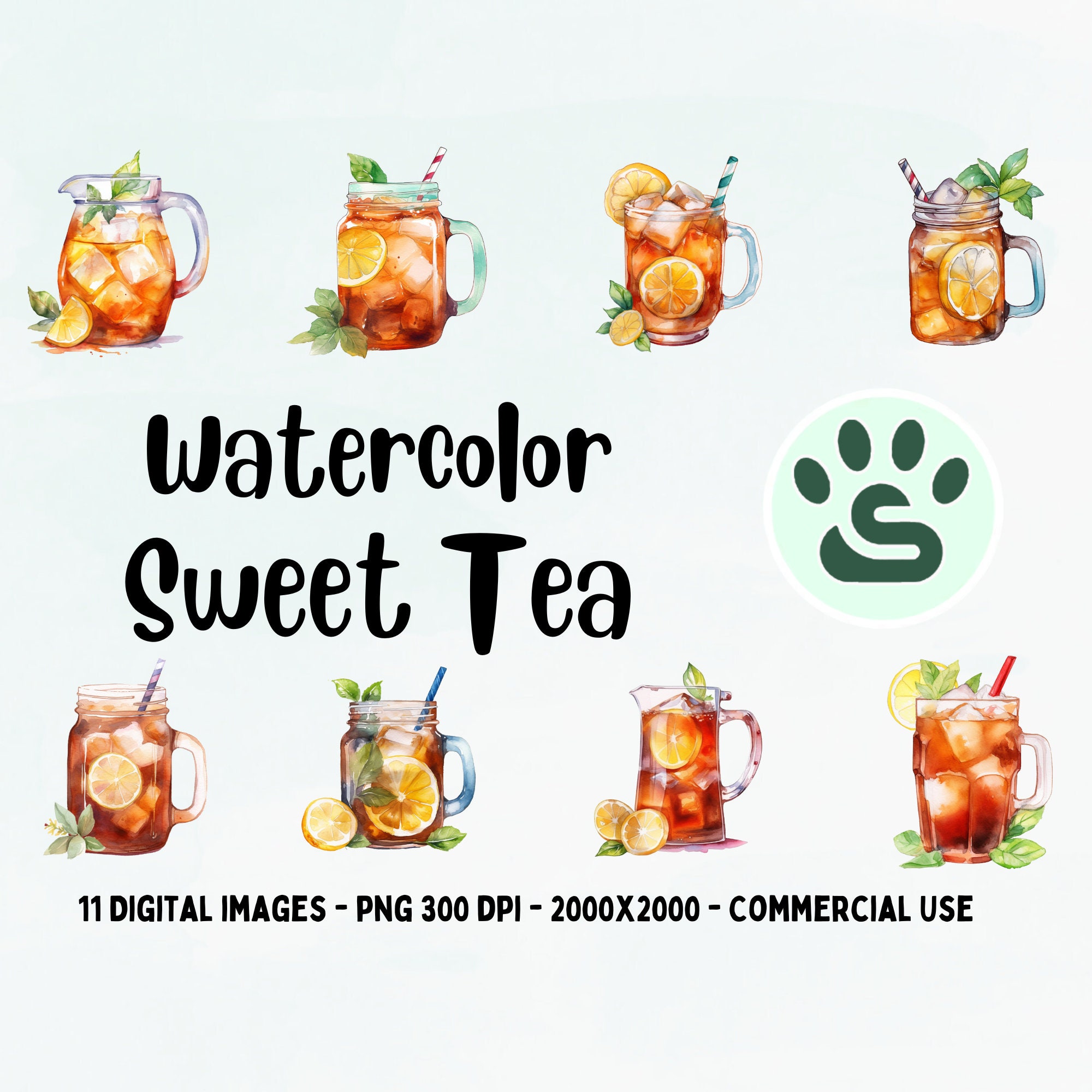 Iced Tea PNG - Summer Drinks Clipart - Drink Clipart Bundle ...