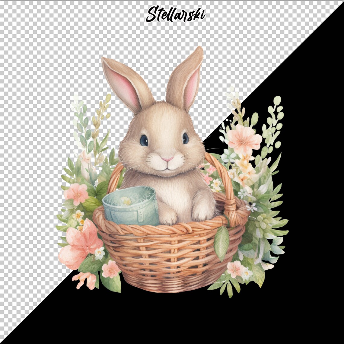 12 Watercolor Cottagecore Bunny Clipart Bundle Fantasy Clip - Etsy