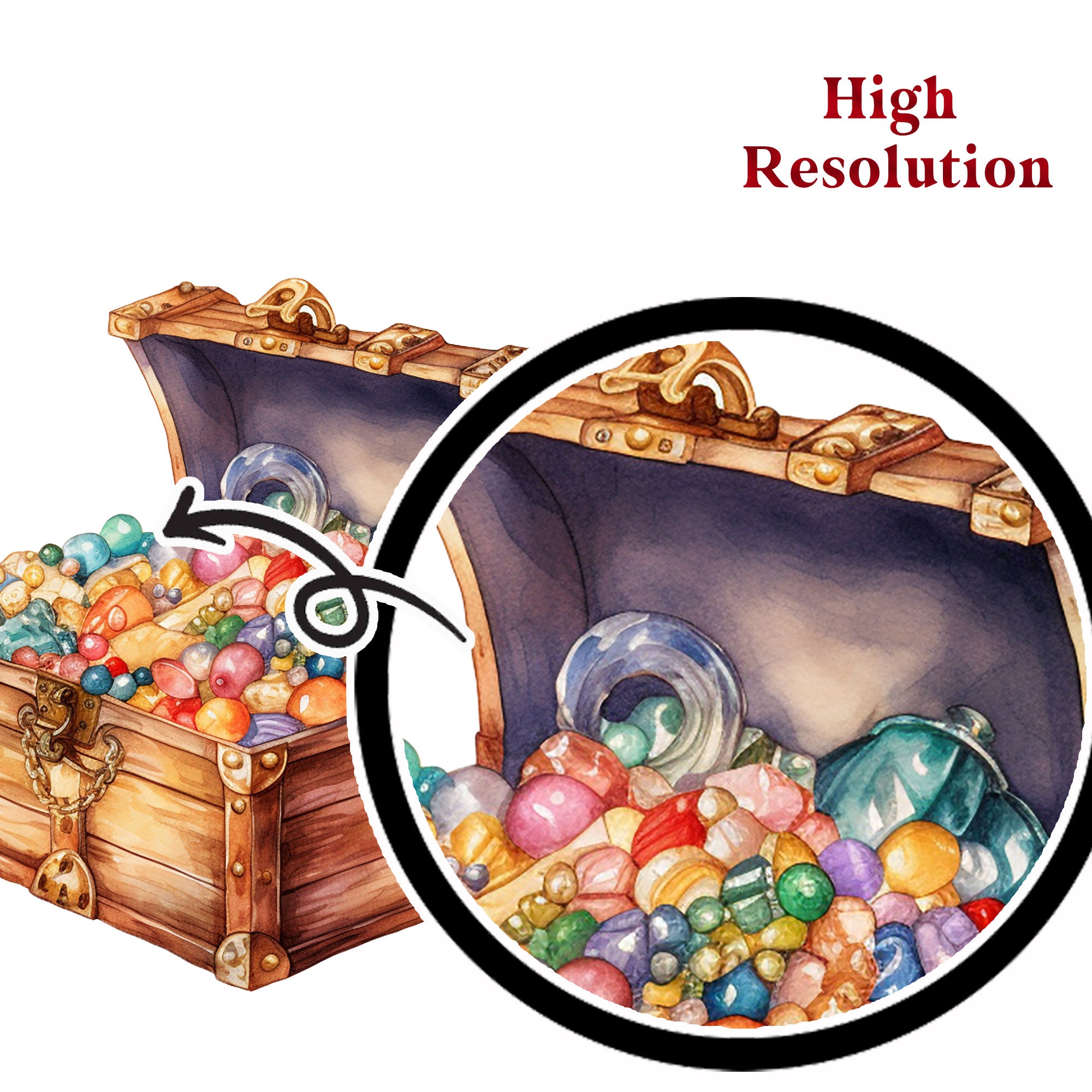 Treasure Chest PNG Pirate Treasure Chest Clipart Watercolor Sea ...