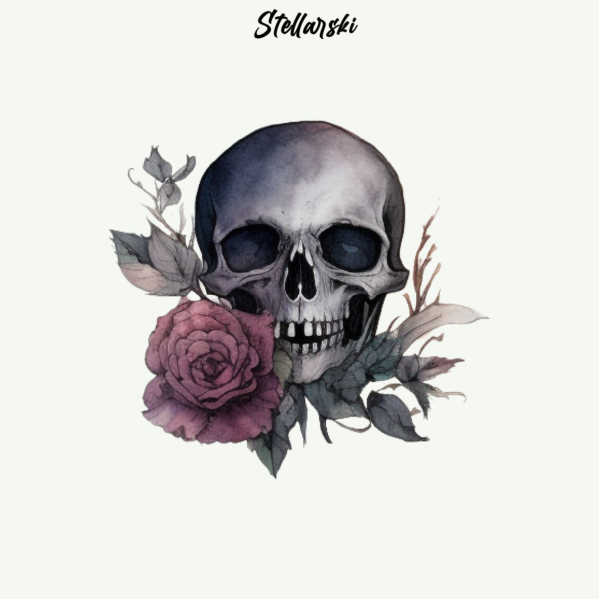 Watercolor Gothic Skulls Clipart PNG, Dark Skull Clipart, Gothic ...