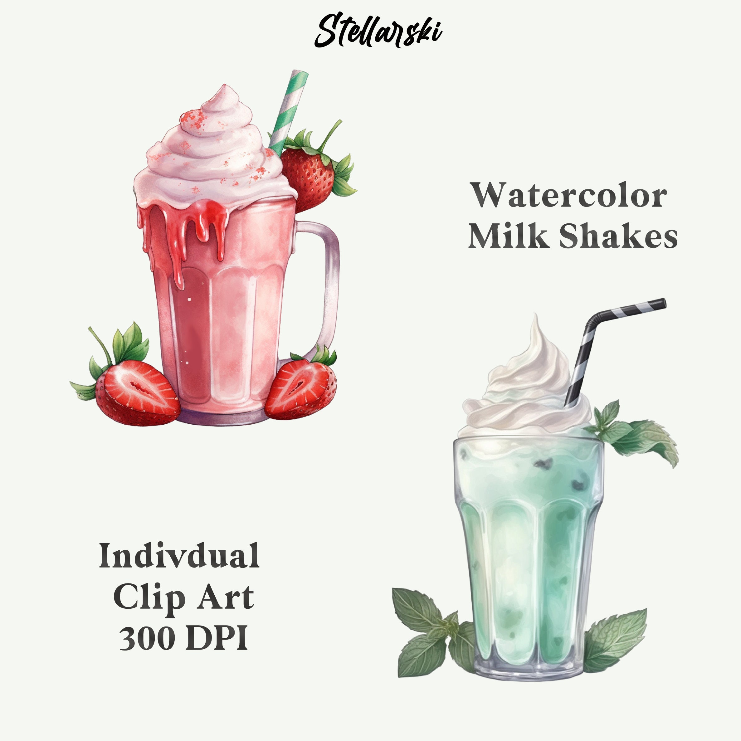 Milkshake Clipart Watercolor Ice Cream Images Summer Drinks Dessert PNG ...