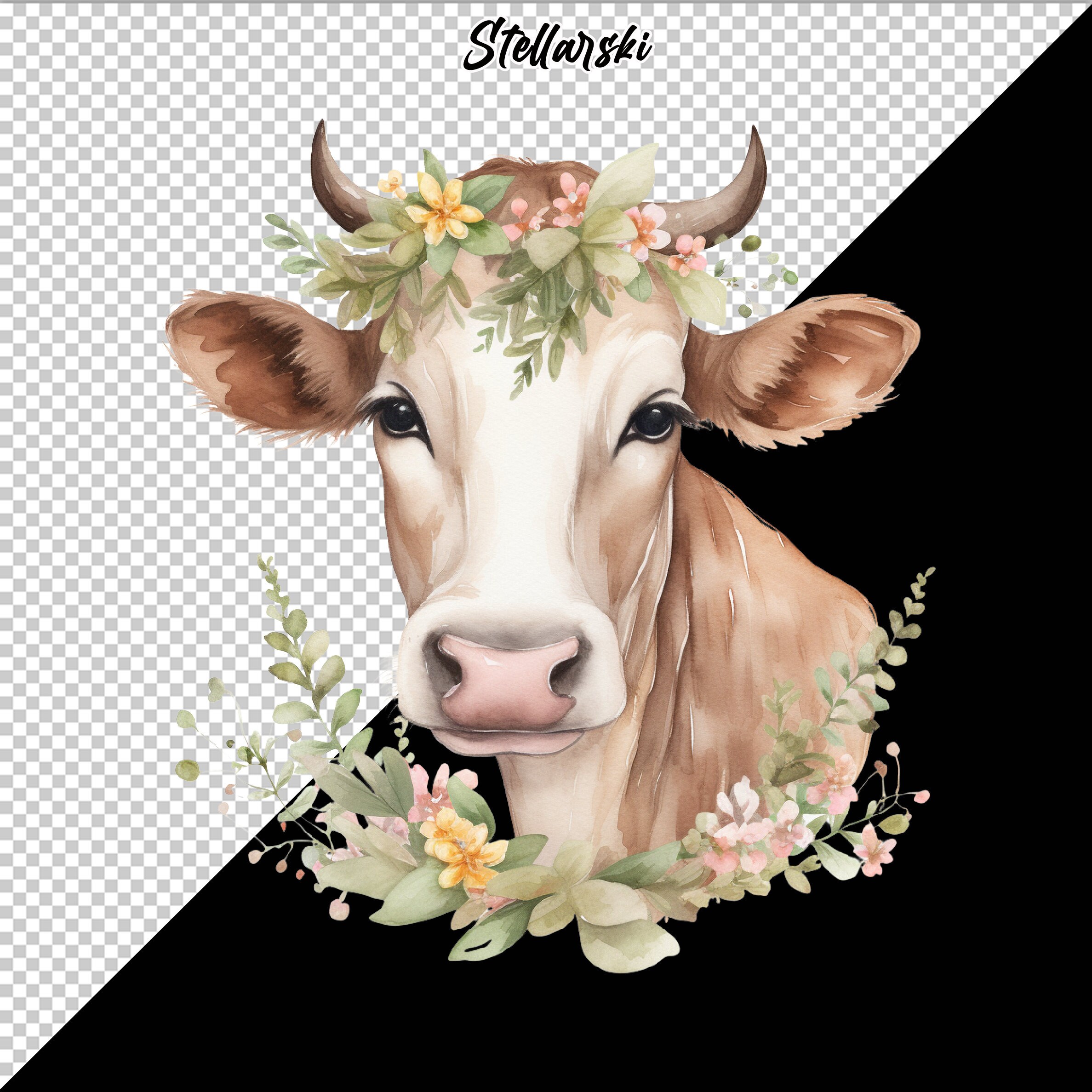 Watercolor Cottagecore Cows Clipart Bundle, Fantasy Clip Art, Cow Clip ...