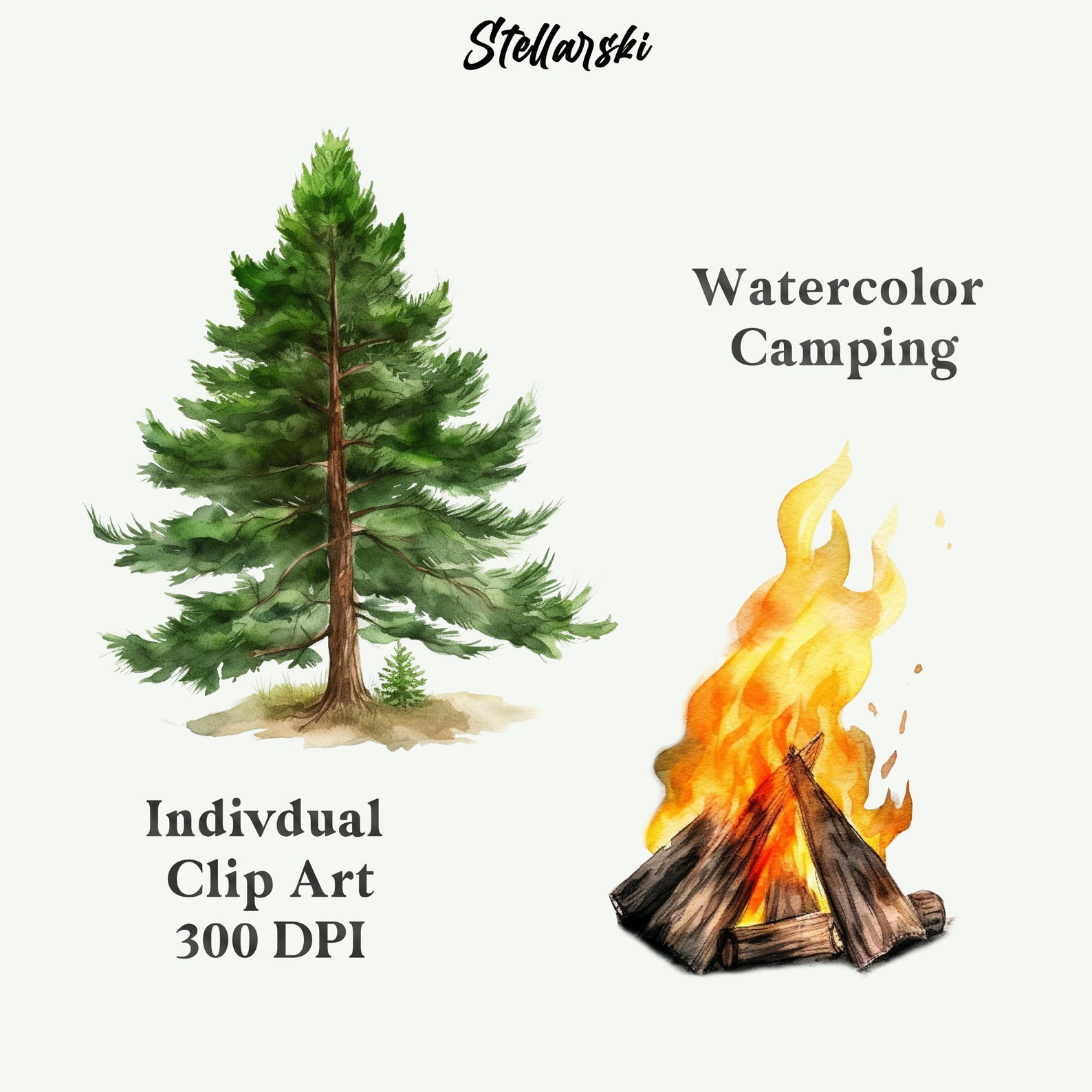 Camping PNG Camper Clipart Watercolor Tent PNG Outdoors Clipart Forest ...