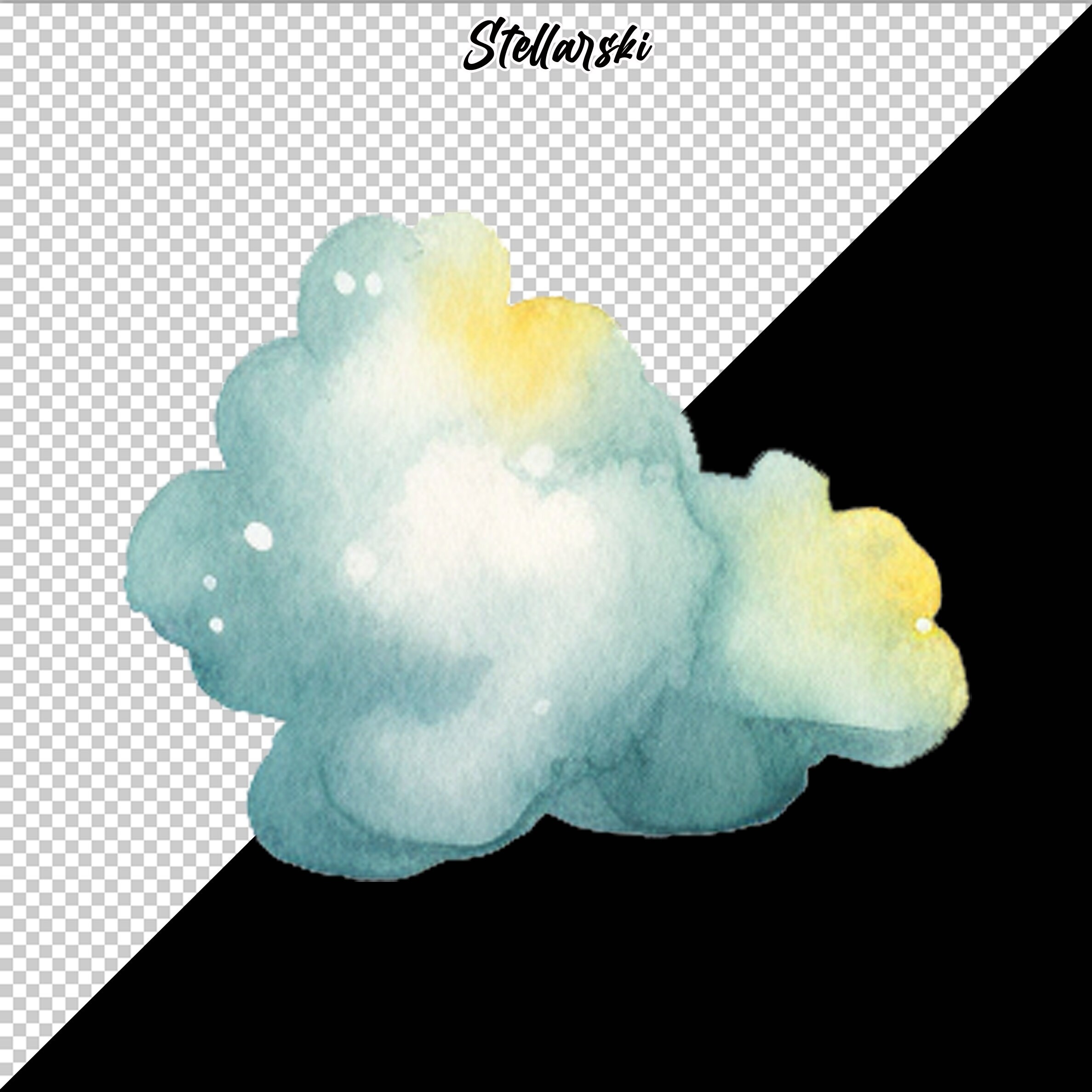 Watercolor Clouds Clipart, Weather Clip Art, PNG Watercolor Graphics ...