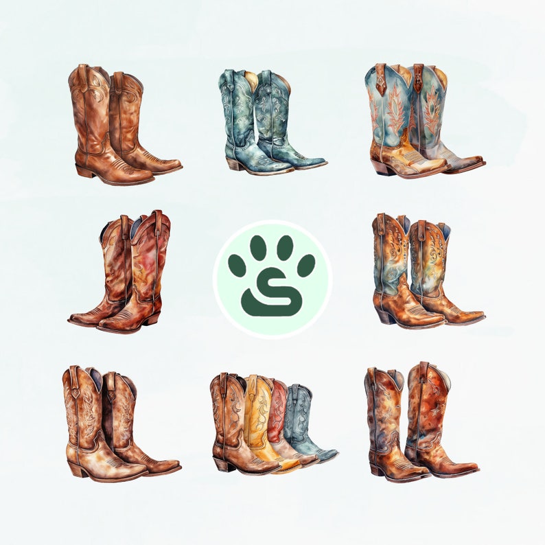 Cute Cowboy Boots PNG Cowgirl Boots Clipart Cute Colorful Western PNG ...