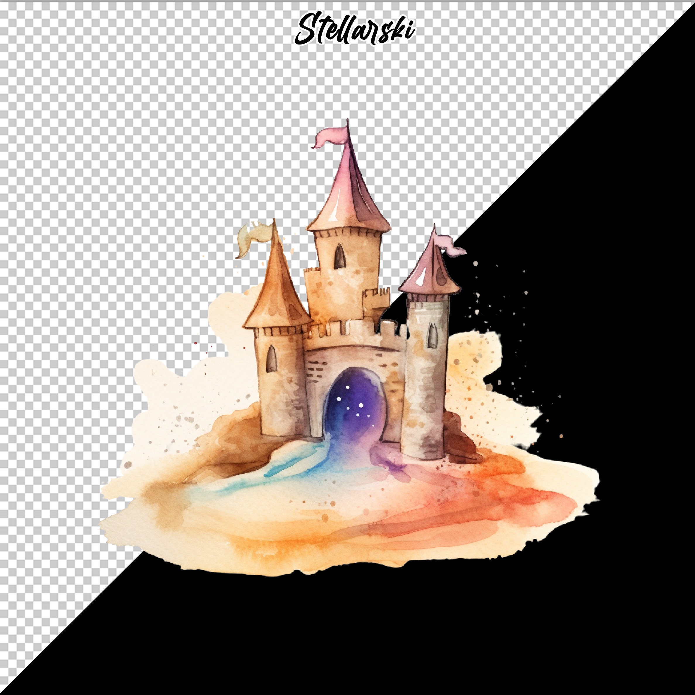 Watercolor Sandcastle Clipart Bundle, Sand Castle Clipart, Sandcastle ...