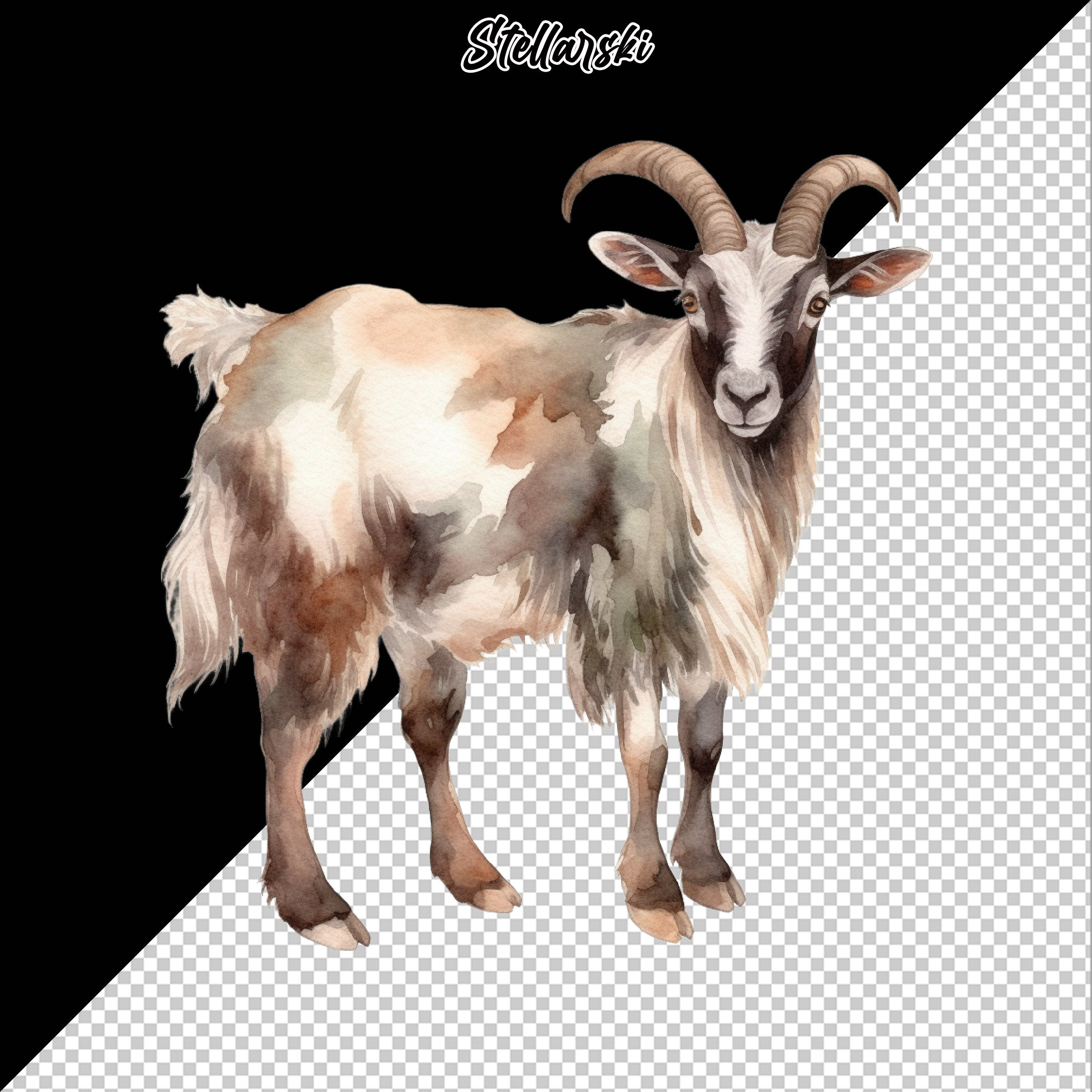 Watercolor Goat Clipart Farm Animals PNG Farm Animals Watercolor Goat ...