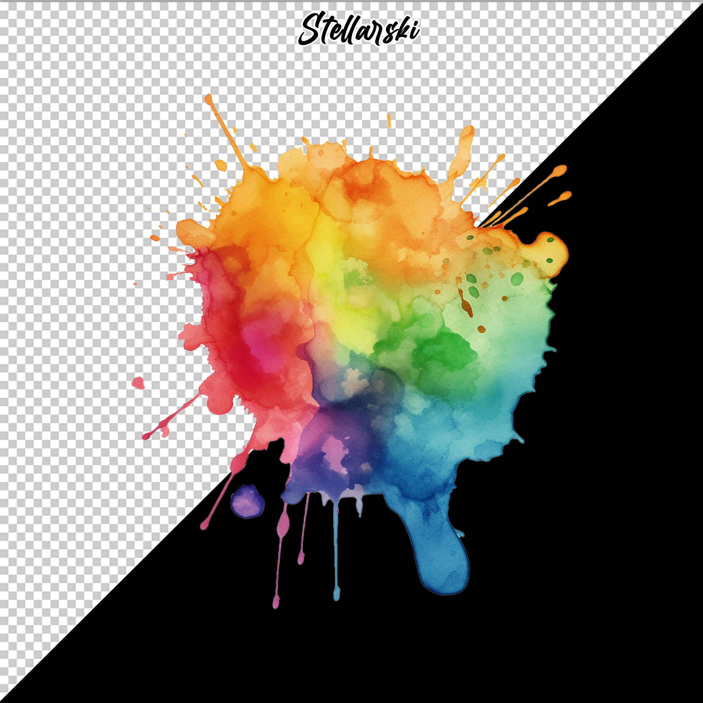 Paint Splatter PNG Colorful Splotches Clipart Cute Colorful Background ...