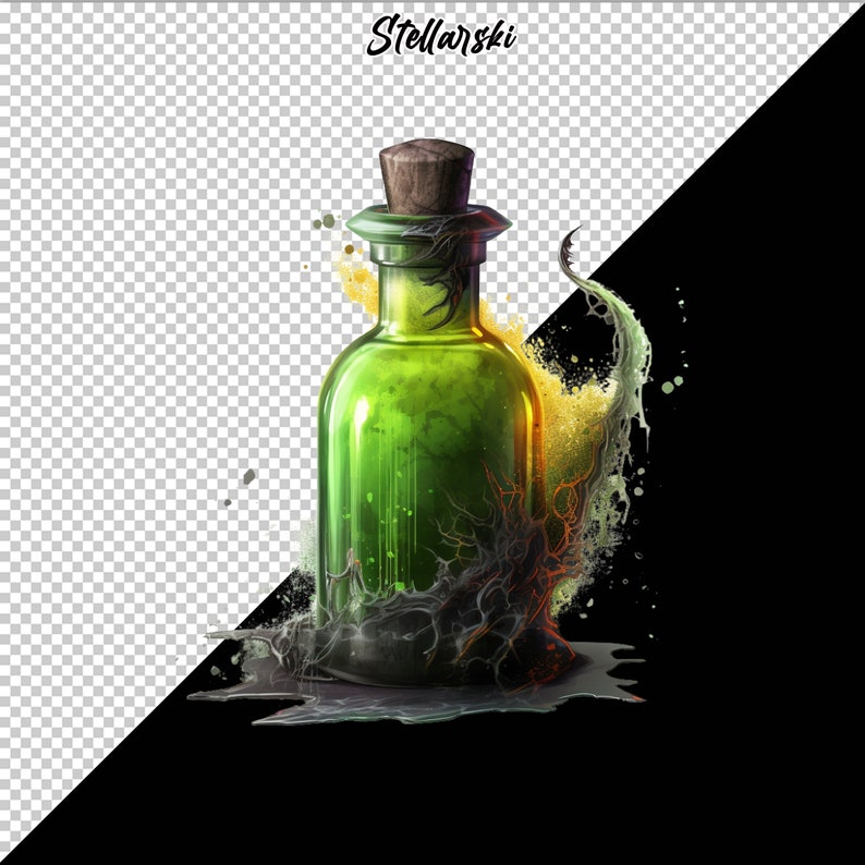 Witch Potion Bottles Clipart, Halloween Clipart, Digital Crafting ...