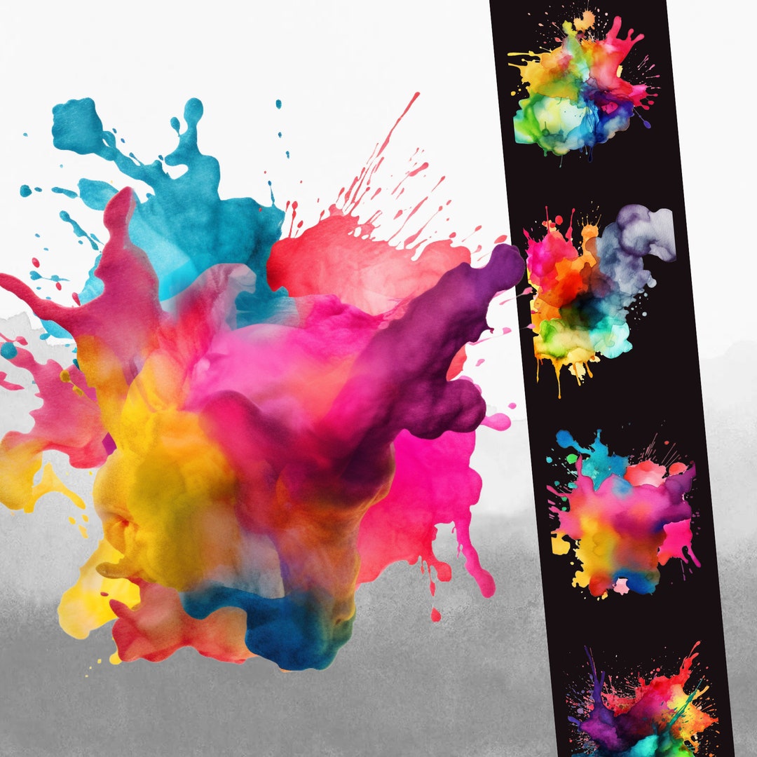 10 Color Splash Clipart | Colorful Design PNG | Cute Colorful Graphic ...