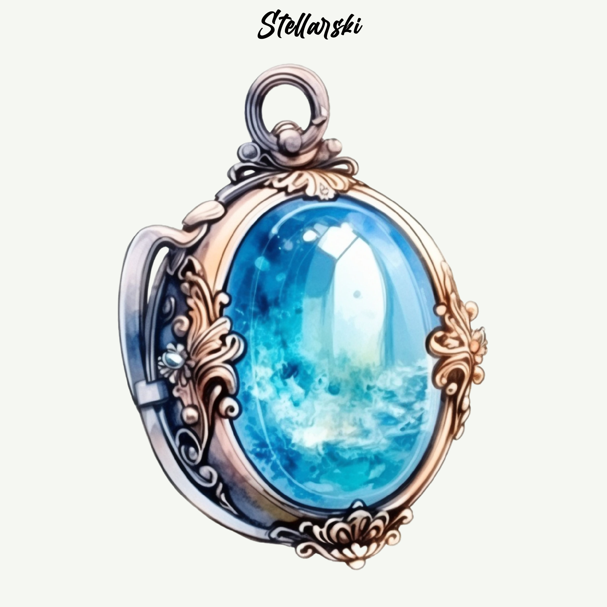 13 Fantasy Gem Locket Clipart, PNG, Full Commercial Use, Necklace PNG ...