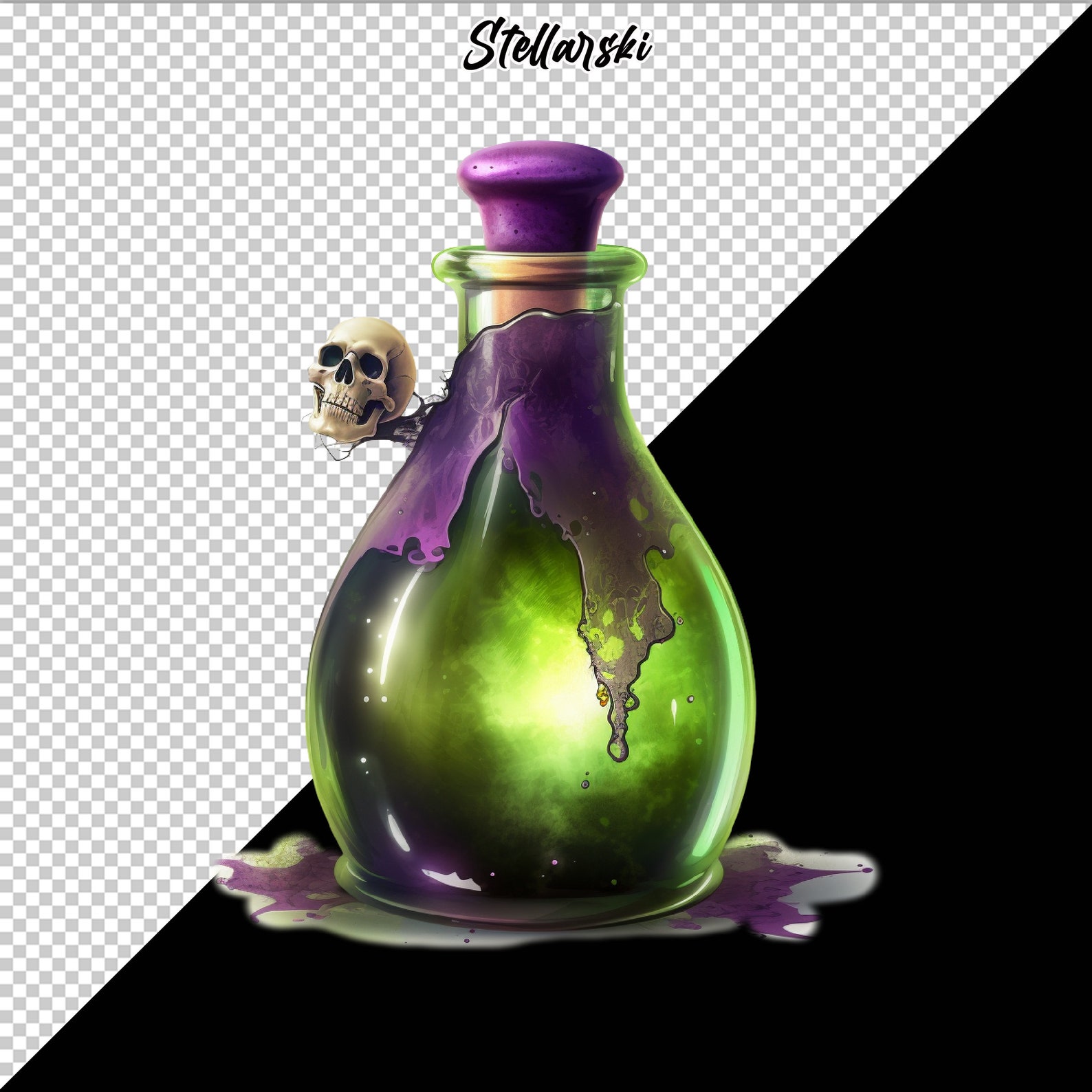 Witch Potion Bottles Clipart, Halloween Clipart, Digital Crafting ...