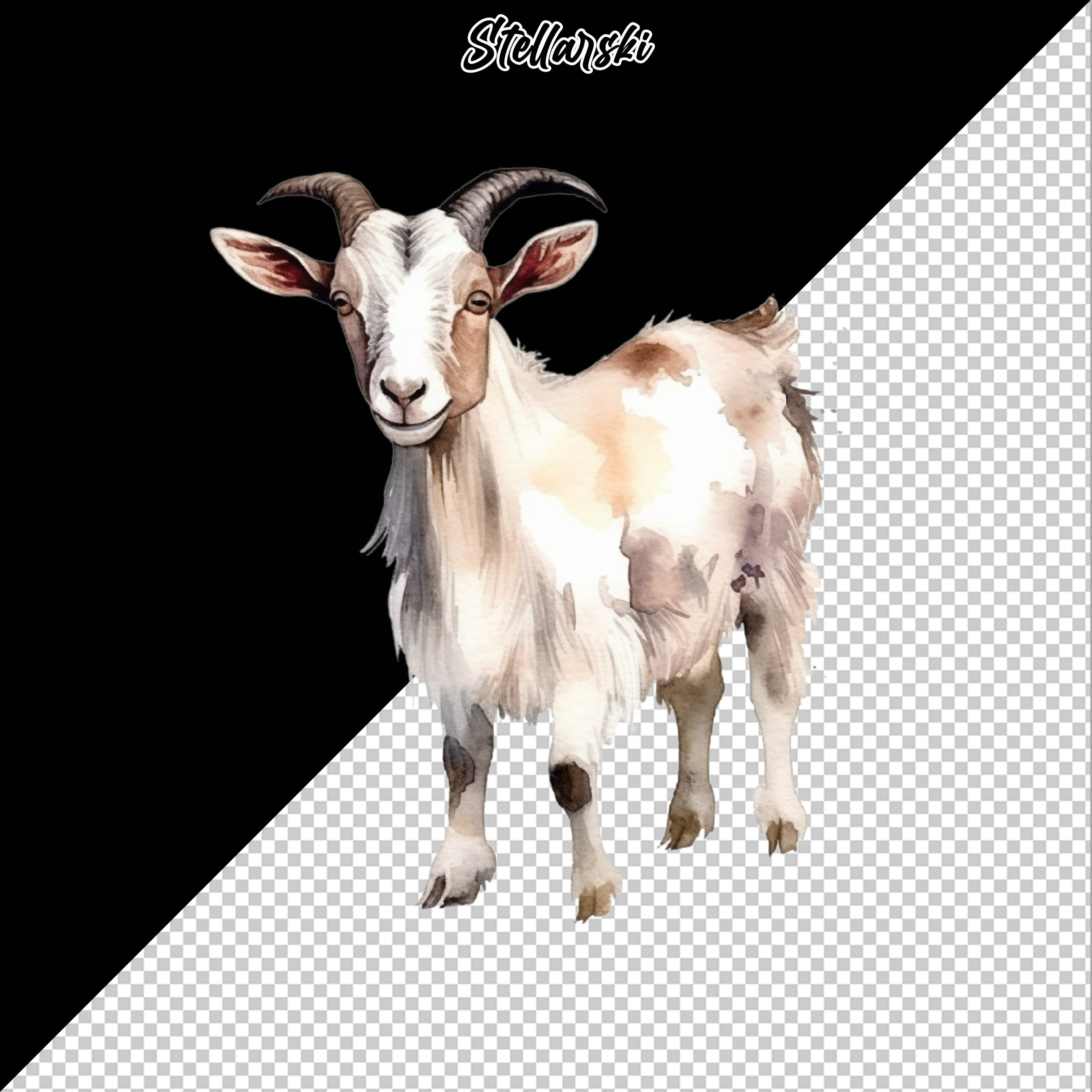 Watercolor Goat Clipart Farm Animals PNG Farm Animals Watercolor Goat ...