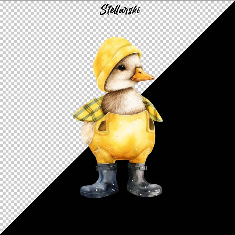 Ducklings in Rain Boots Clipart, Commercial Use Duck Illustration ...
