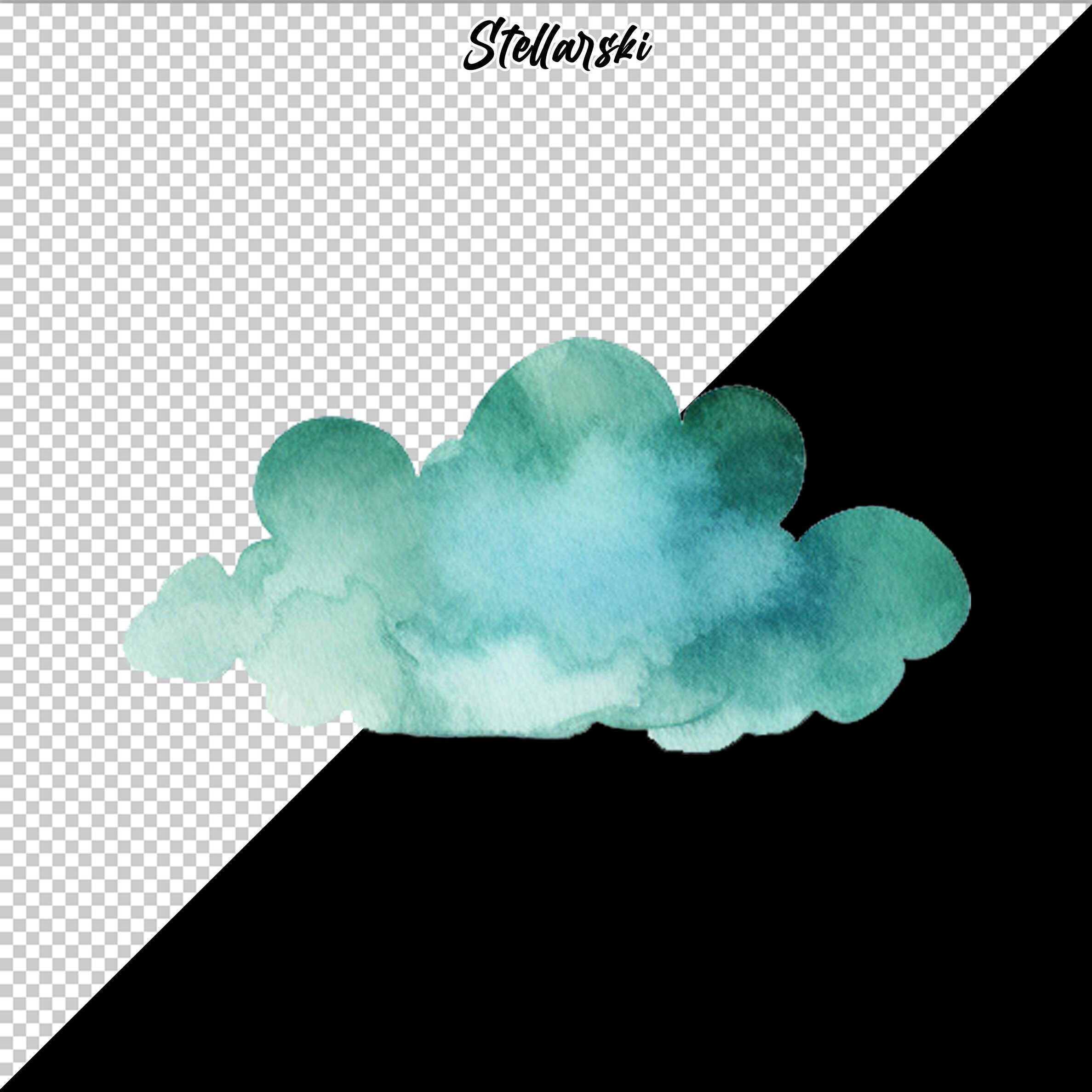 Watercolor Clouds Clipart, Weather Clip Art, PNG Watercolor Graphics ...