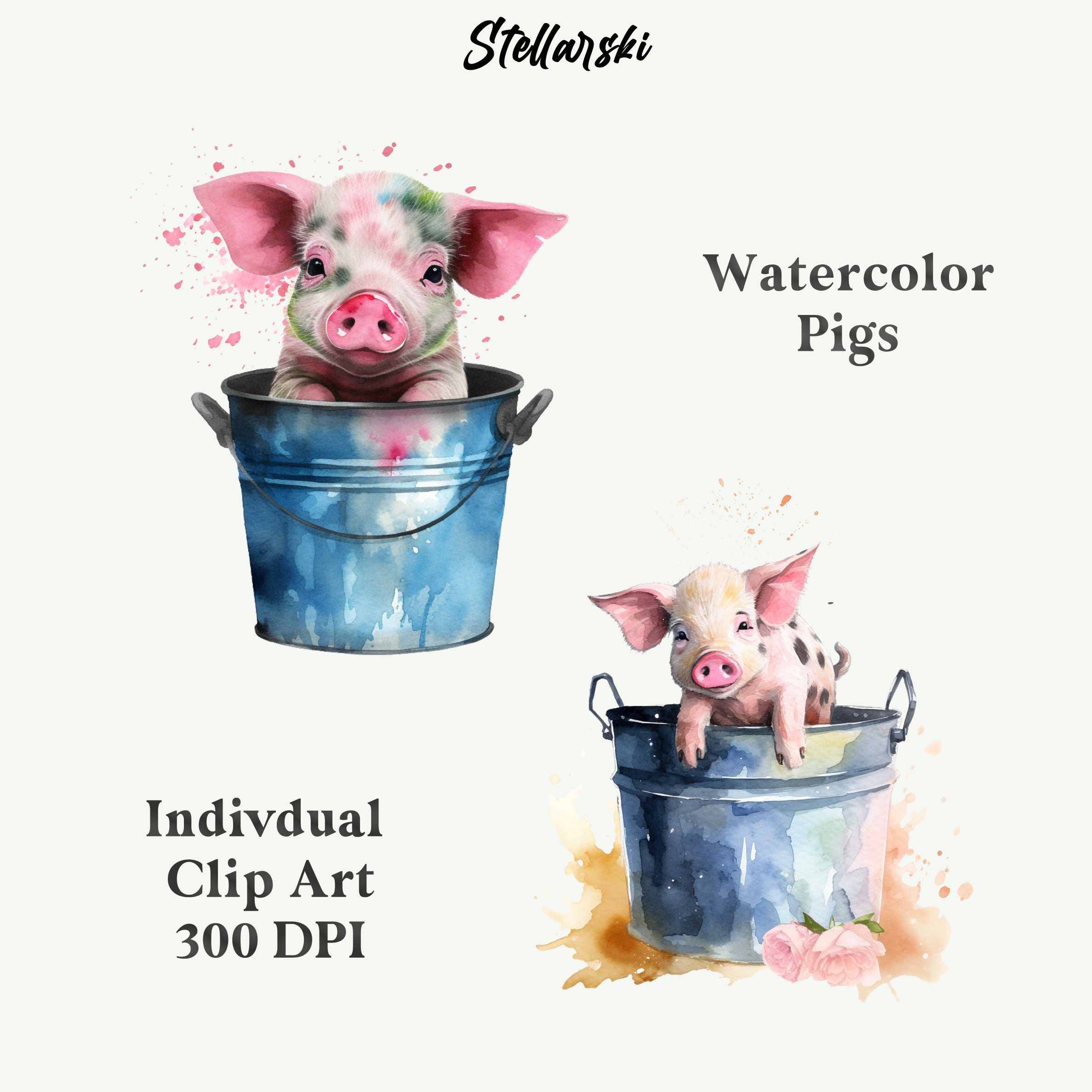 Cute Pig Farm Clipart - Sublimation PNG Cute Animals Downloads - PNG ...