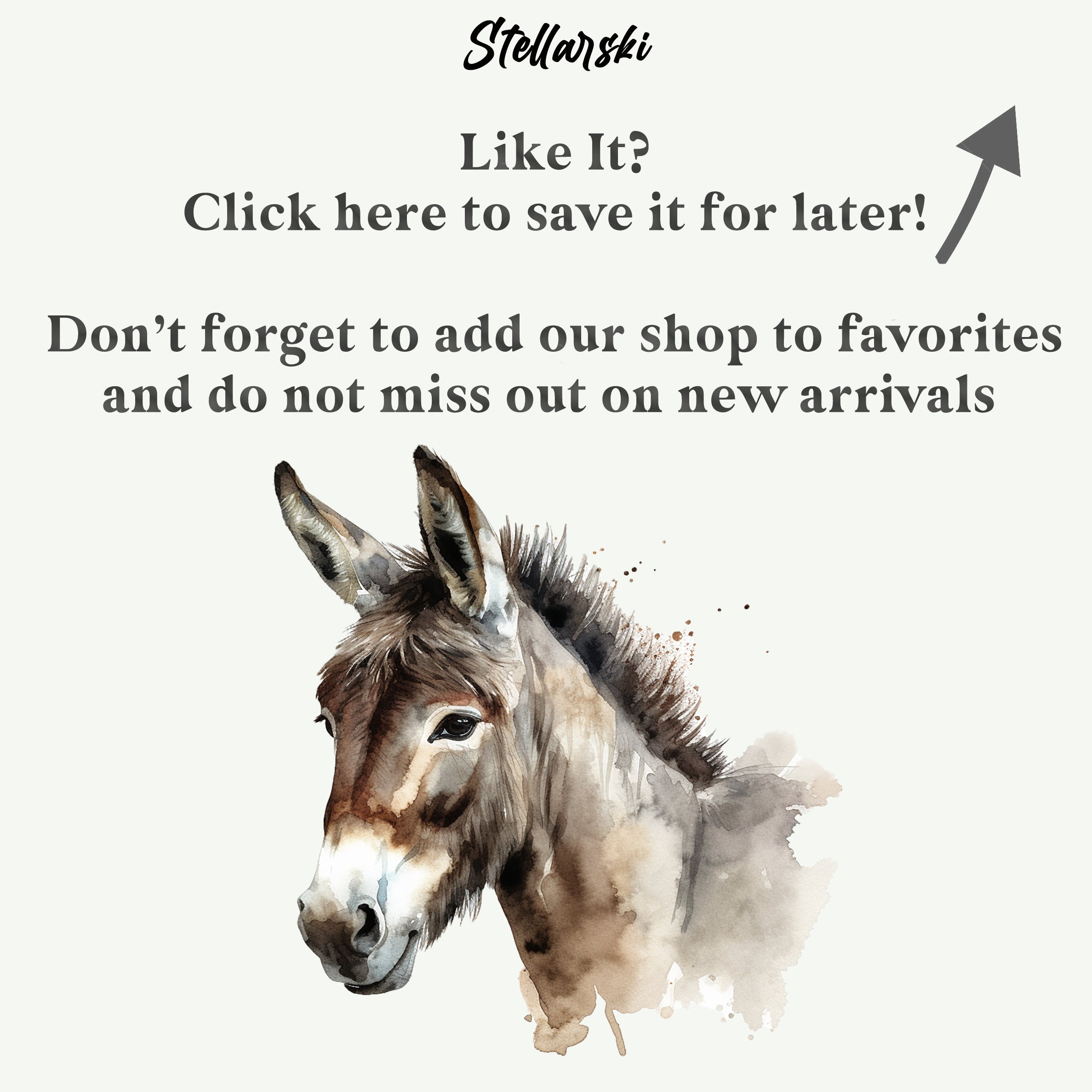 Watercolor Donkey Clipart | Donkey PNG Bundle | Farm Animals PNG | Cute ...