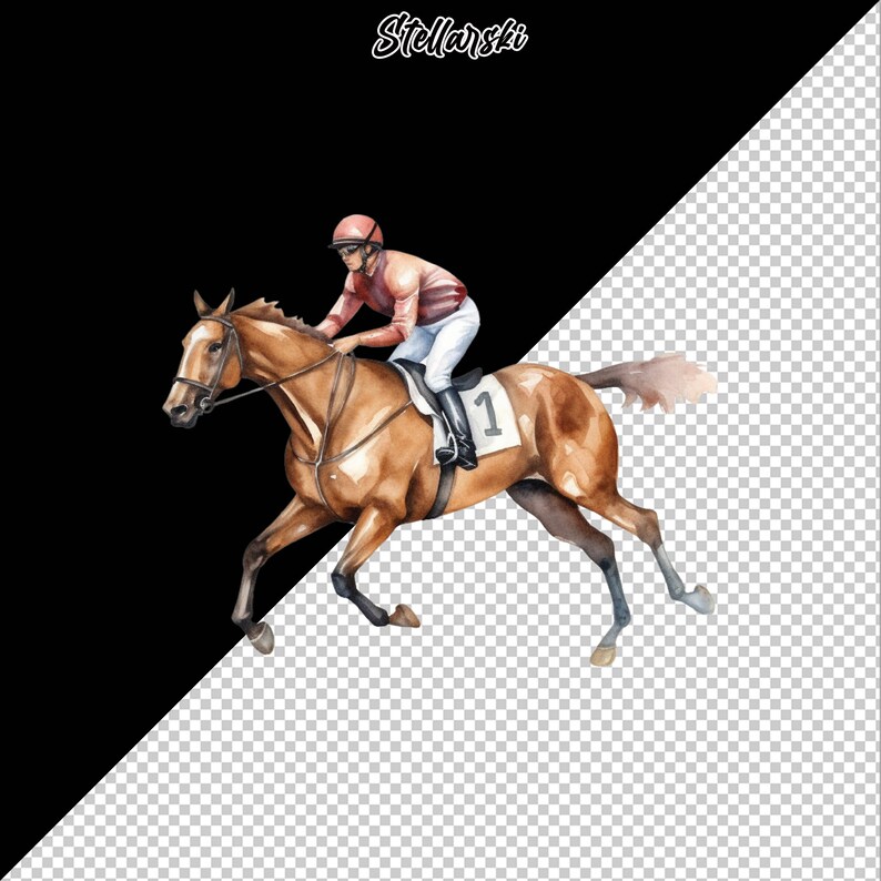 Horse Racing PNG | Horse Racing Clipart Set | Watercolor Horse ...