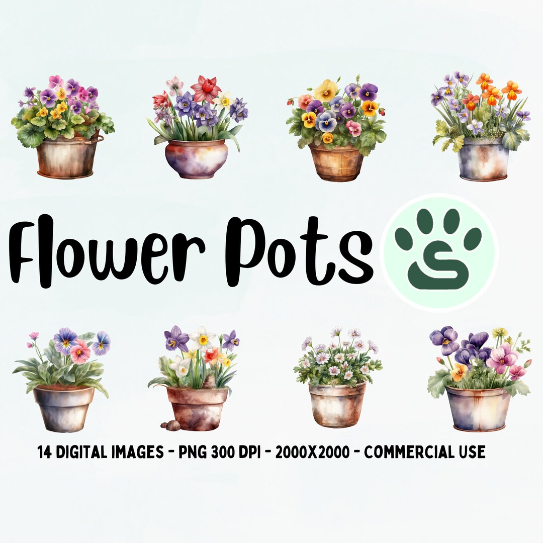 Flower Pot PNG | Colorful Design Clipart | Cute Colorful Floral PNG ...