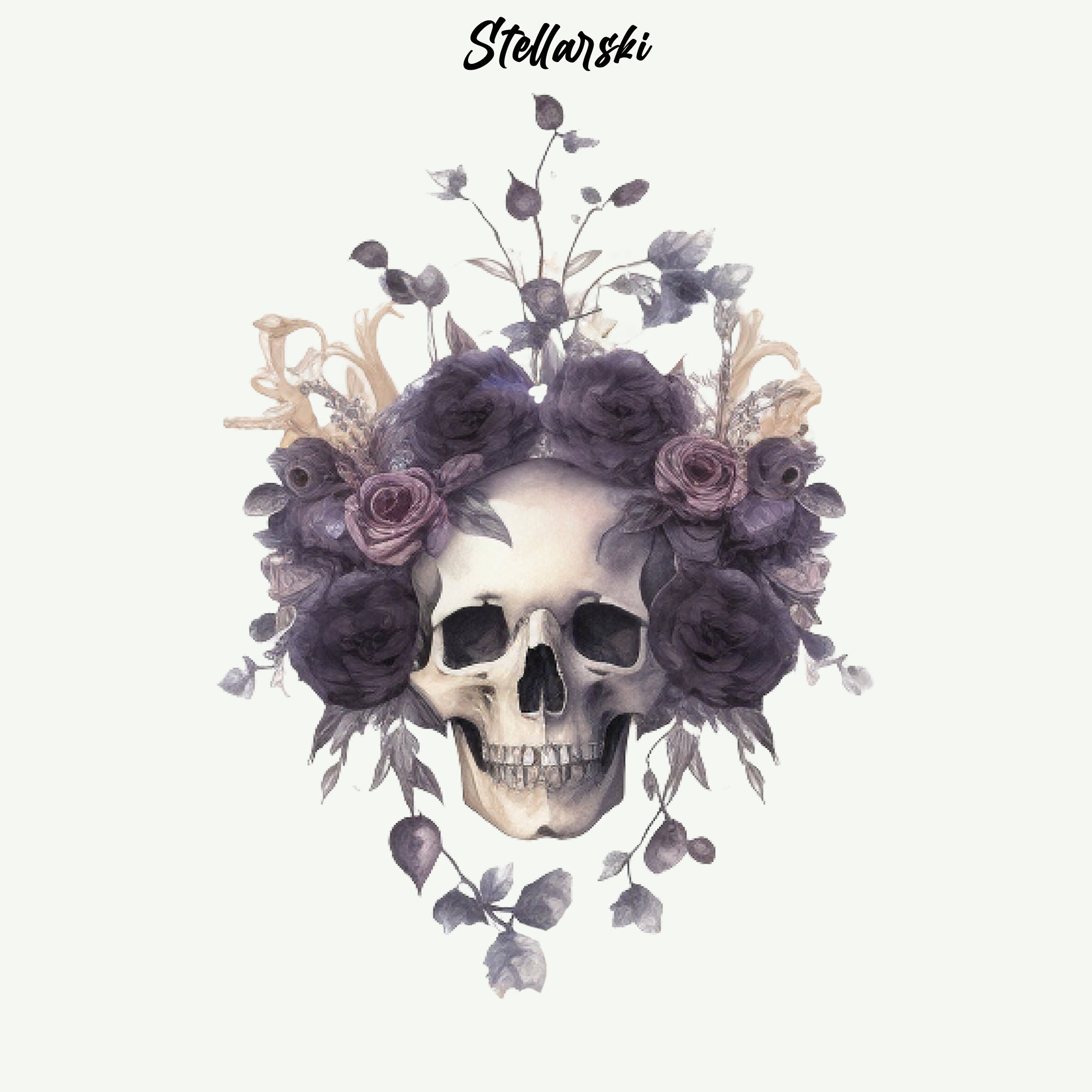 Watercolor Gothic Skulls Clipart PNG, Dark Skull Clipart, Gothic ...