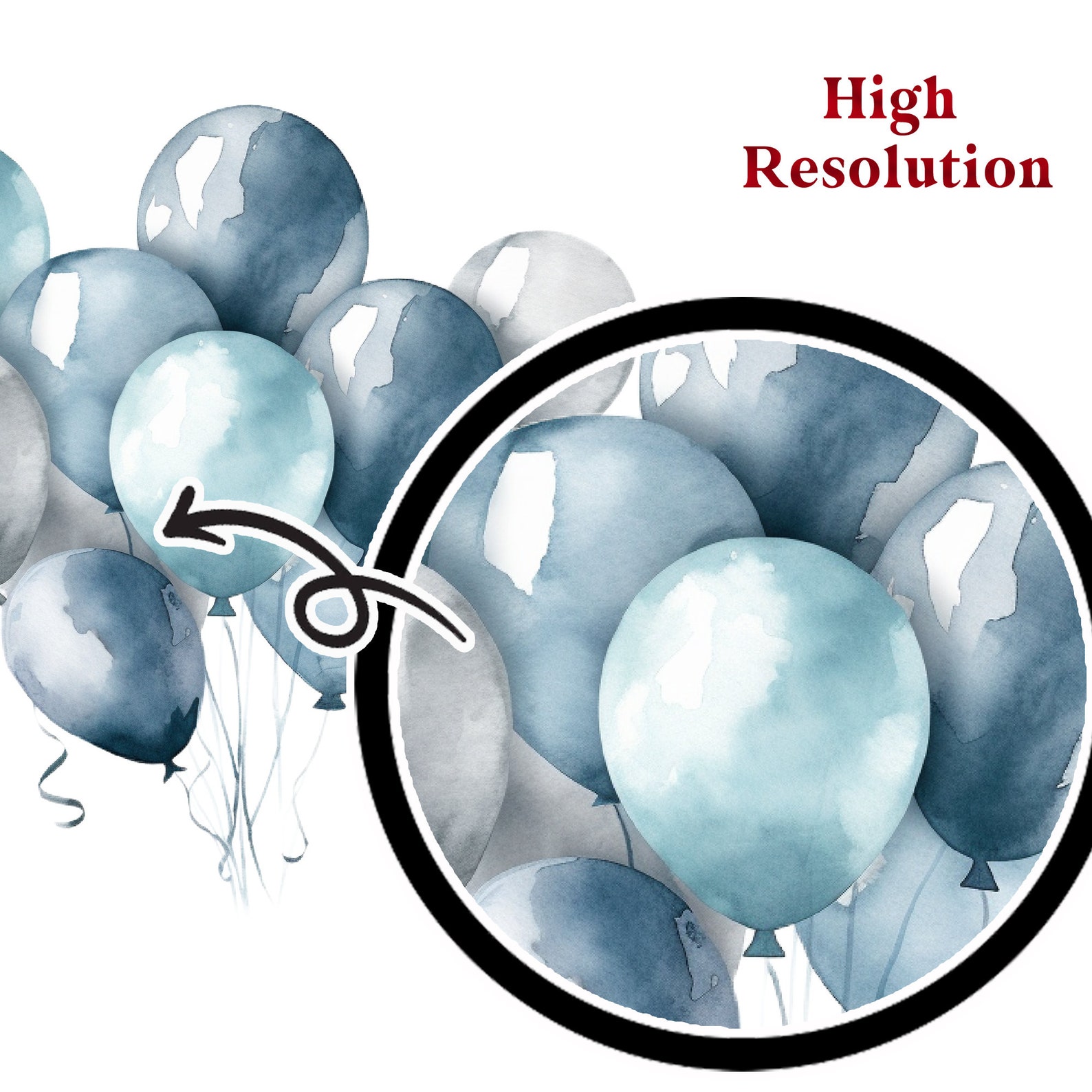 Birthday Clipart, Party Clipart, Happy Birthday, Blue Balloons Clipart ...