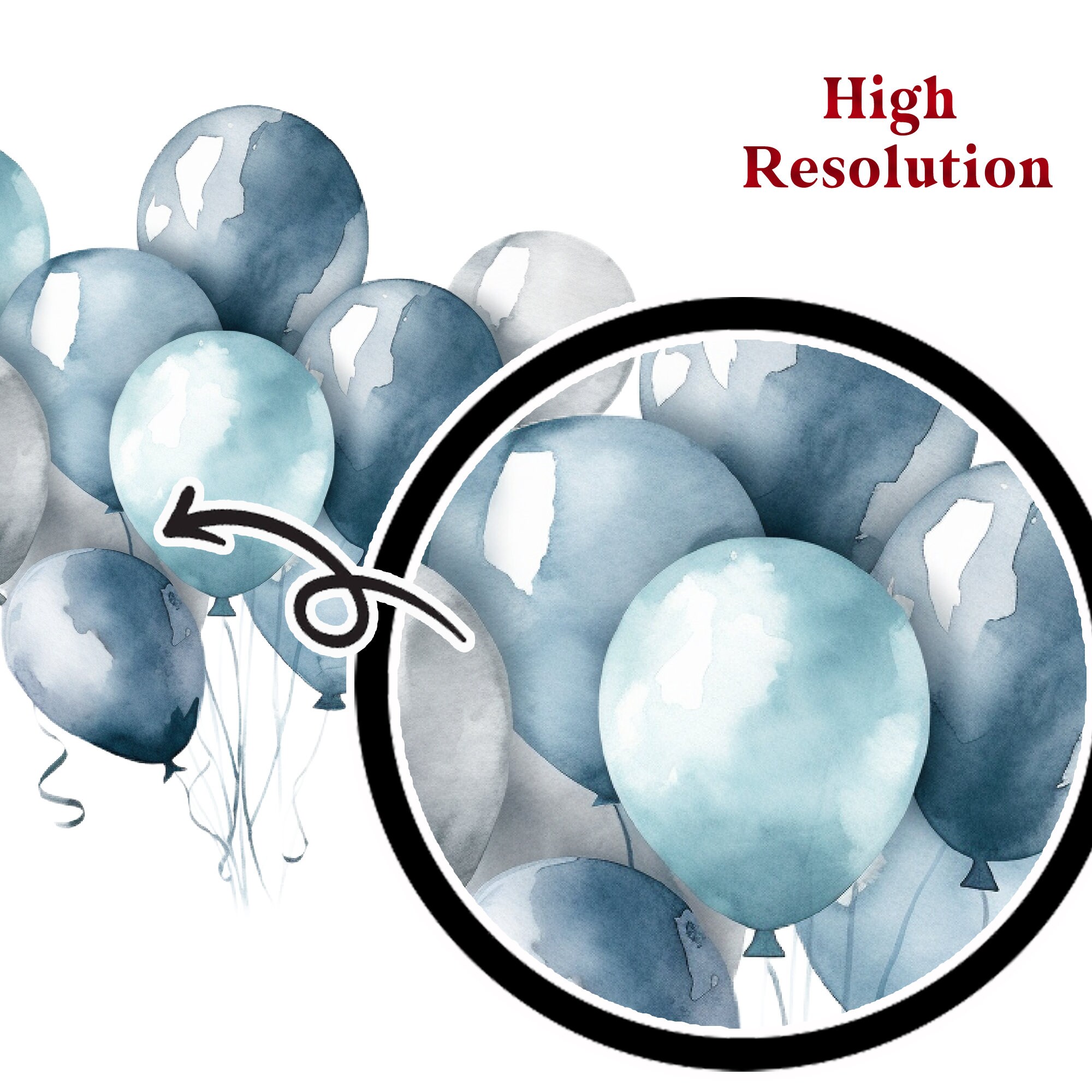 Birthday Clipart, Party Clipart, Happy Birthday, Blue Balloons Clipart ...