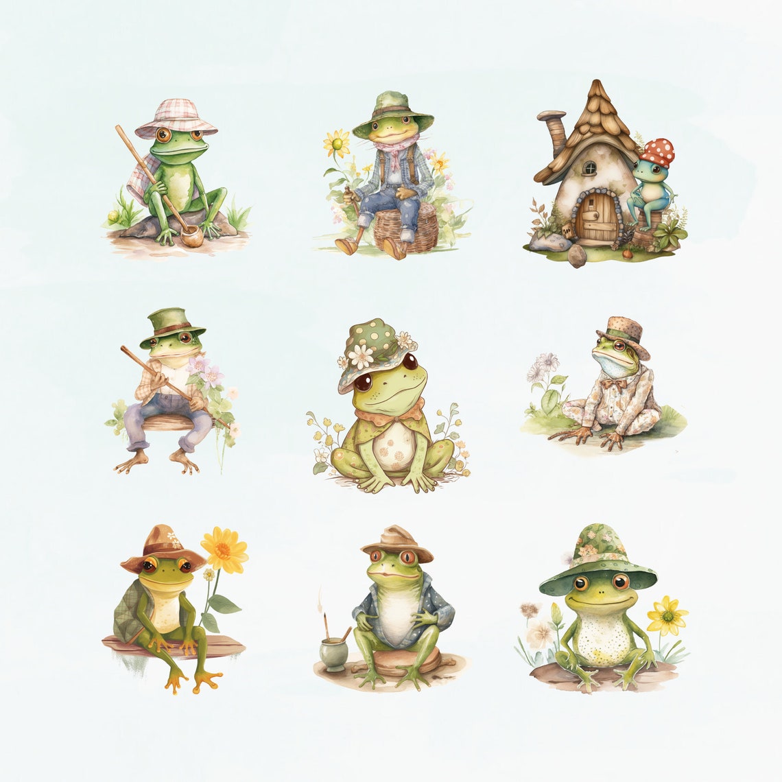 Watercolor Frog, Frog Clipart, Frog PNG, Frog Clipart, Frog Art ...