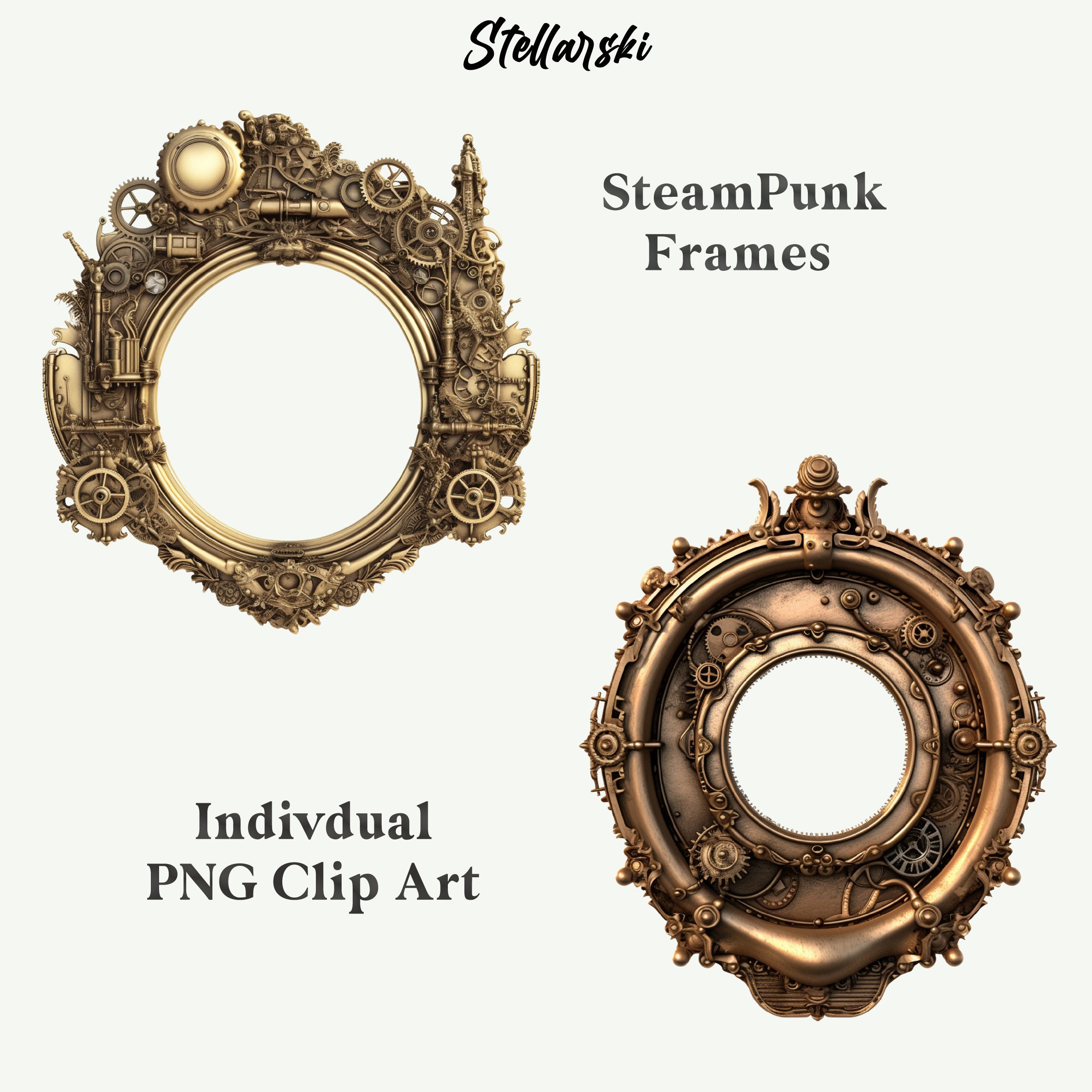 14 Steampunk Frames Clipart Vintage Clip Art Graphics, Victorian Art, Antique, Instant Download ...