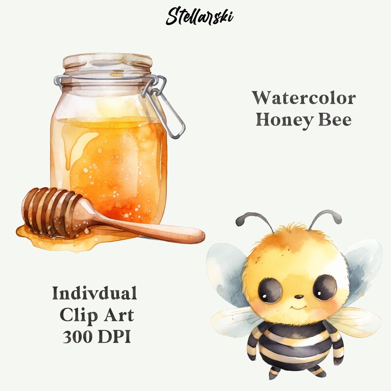 Honey Bee PNG, Watercolor Bee Clipart, Cute Bee Art, Bees Honey Clip ...