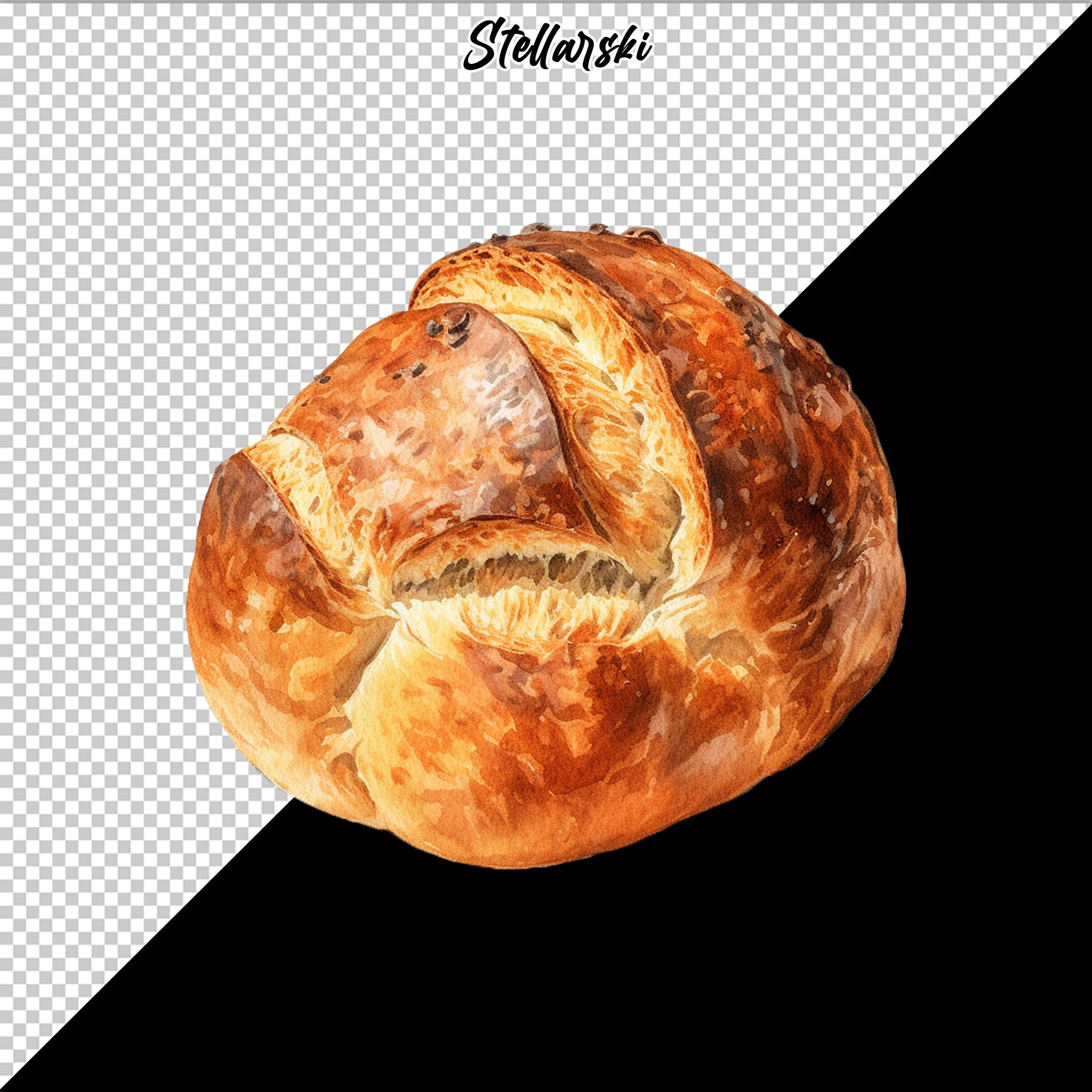 Watercolor Bread Clipart Bakery Clipart Bread Basket French Baguette ...