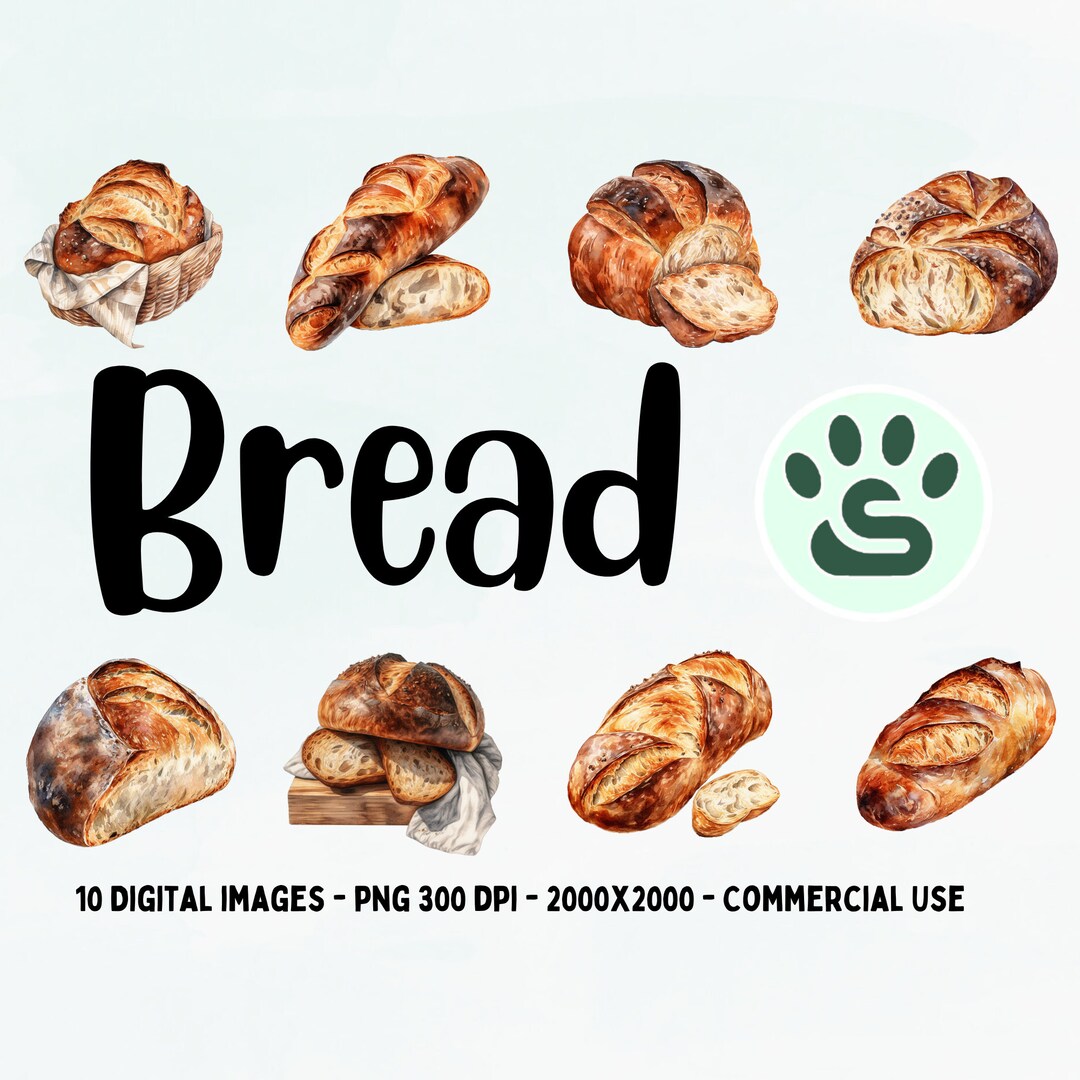 Watercolor Bread Clipart | Bakery Clipart | Bread Basket | French ...