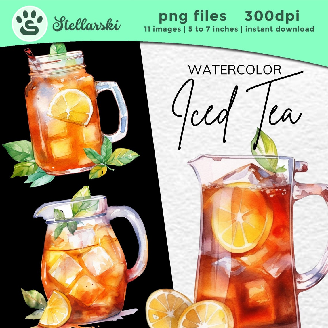 Iced Tea Clipart Summer Drinks Clipart Drink Clipart - Etsy