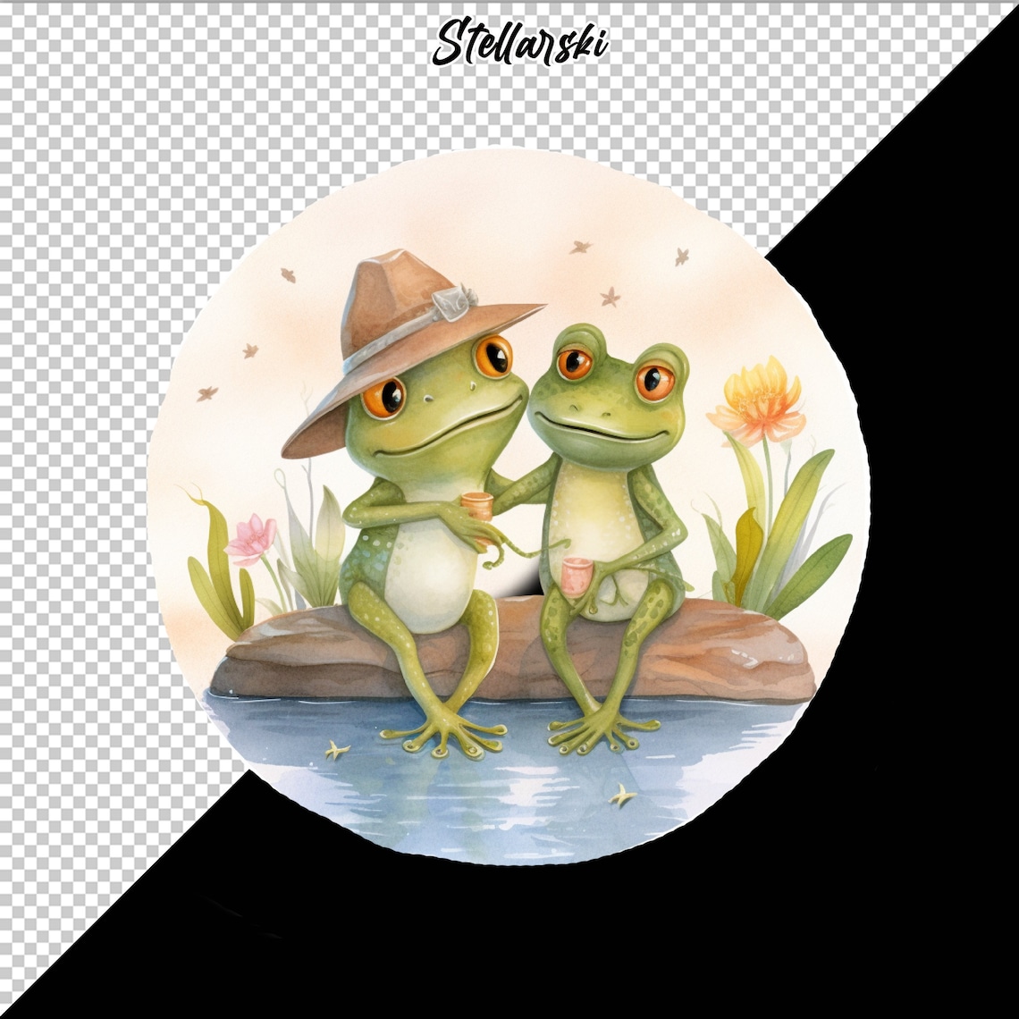 Cottagecore Frog Clipart Bundle, Vintage Toad Cliparts, Fairytale Frog ...