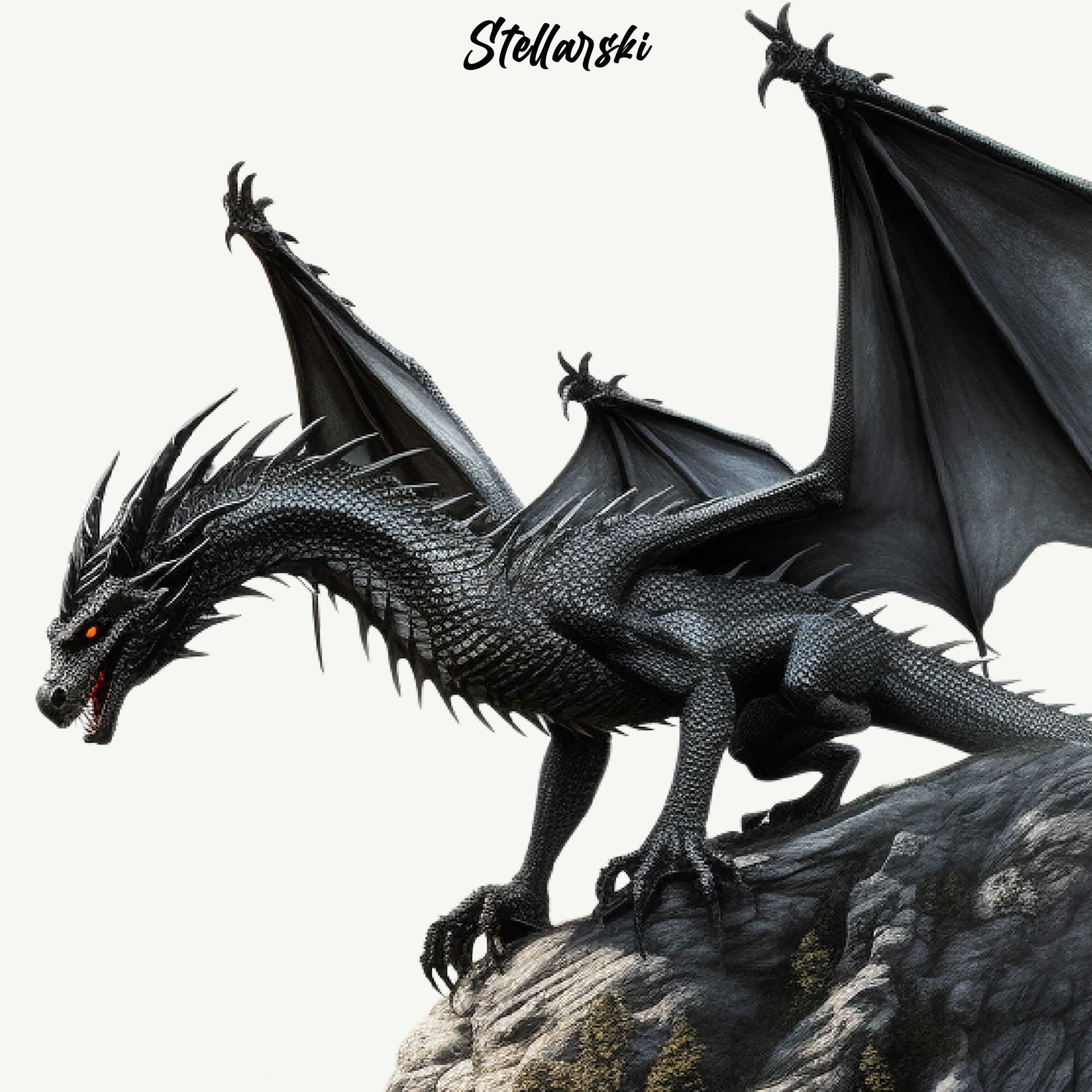 11 Fantasy Black Dragon Clipart, PNG, Full Commercial Use, Gothic Baby ...
