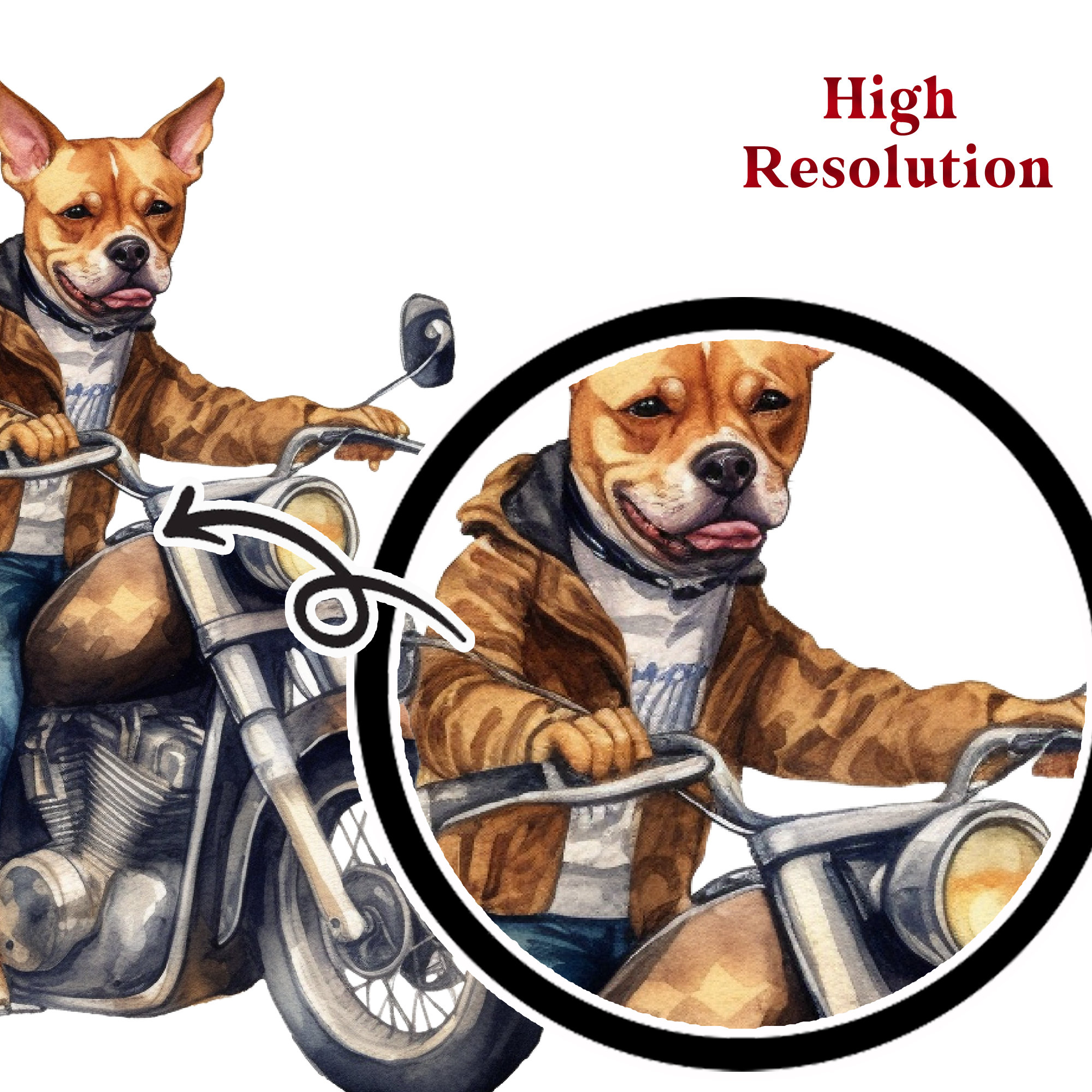 Biker Dogs Clipart | Motorcycle Dog PNG | Watercolor Dogs on Bikes ...