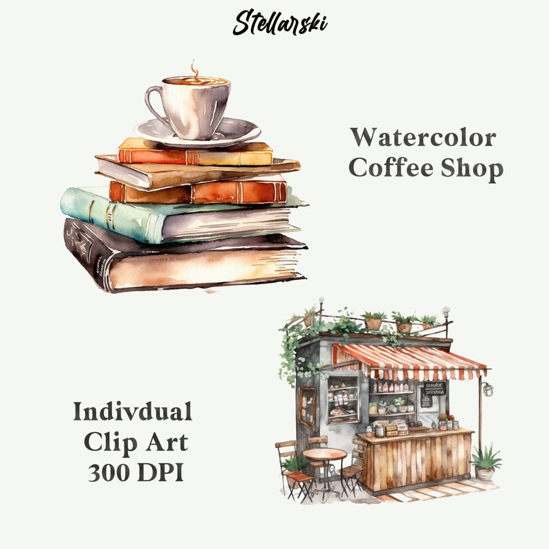 Coffee Shop Clipart Watercolor Coffee Cup Clipart Espresso - Etsy