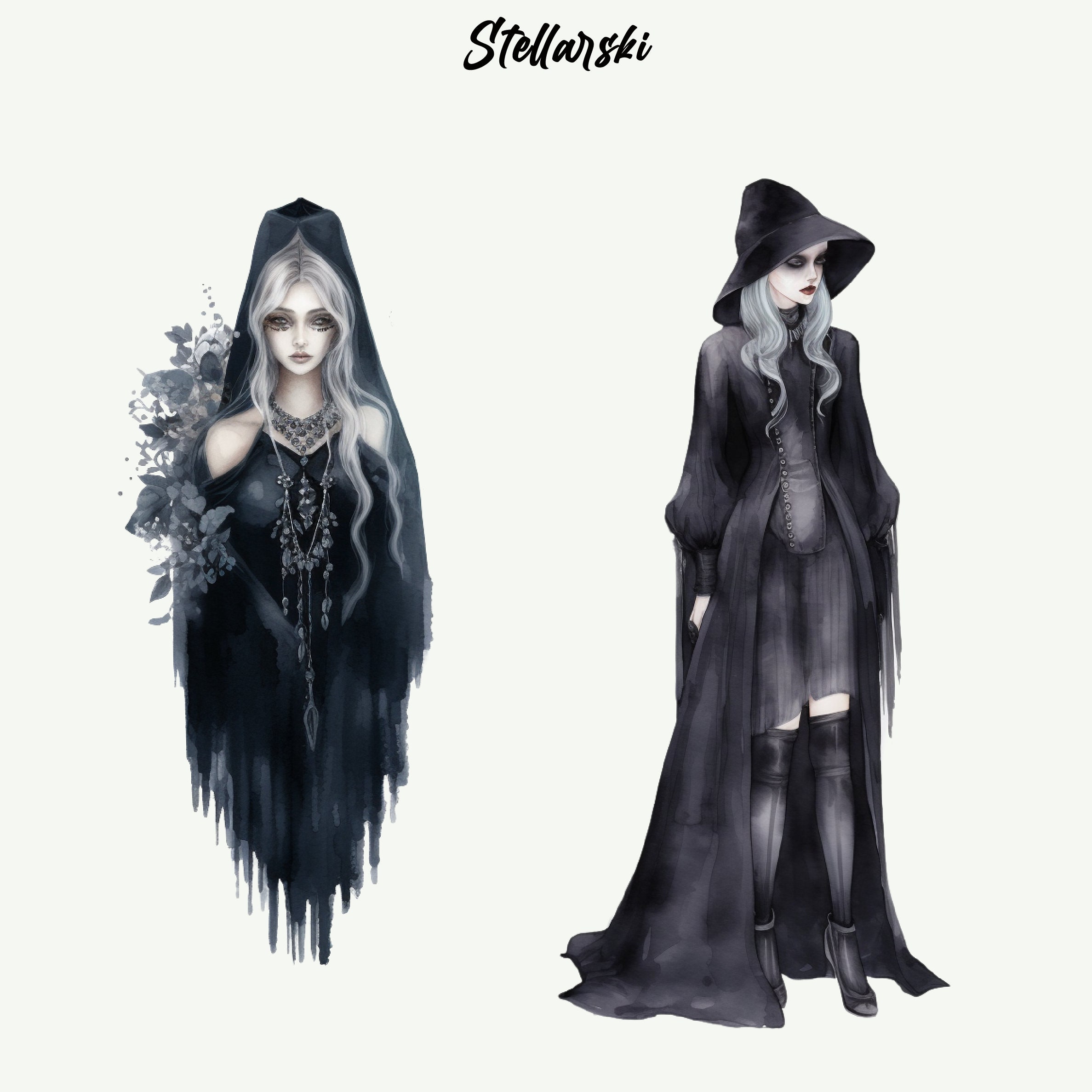 19 Dark Gothic Princess Clipart PNG Full Commercial Use - Etsy