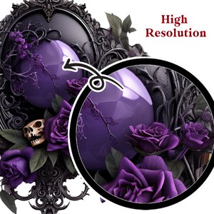 13 Gothic Purple Rose Clipart Pack | PNG | Fantasy Clipart | Floral ...