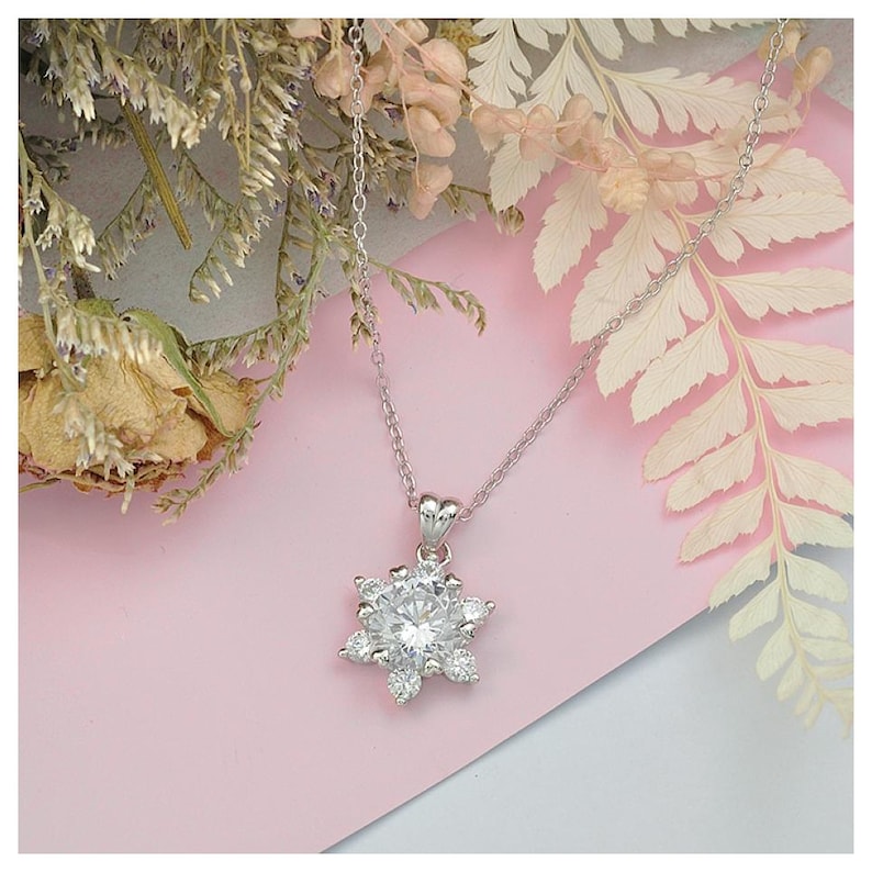 Snowflake Pendant Necklace (sterling Silver) - Etsy