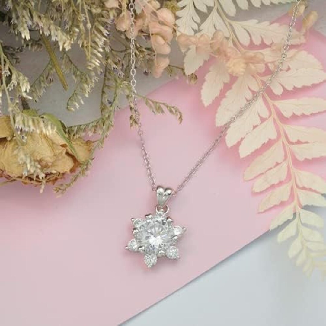 Snowflake Pendant Necklace sterling Silver - Etsy