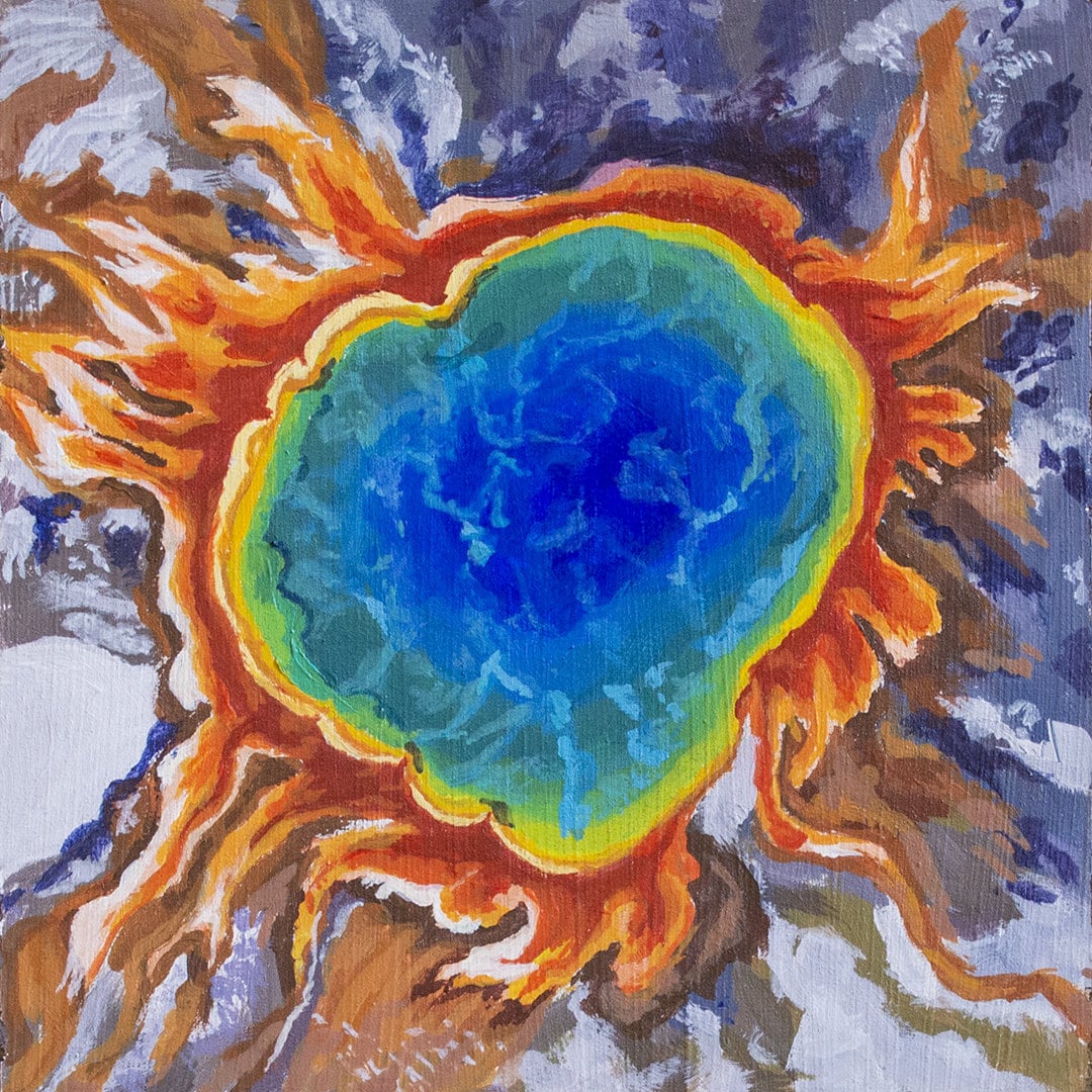 Grand Prismatic Springs Yellowstone National Park Painting Glicee Print ...